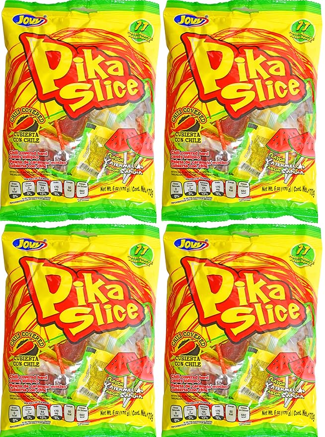 Amazon.com : Set of 4 6oz Bags of Pika Slice Watermelon and Chili ...
