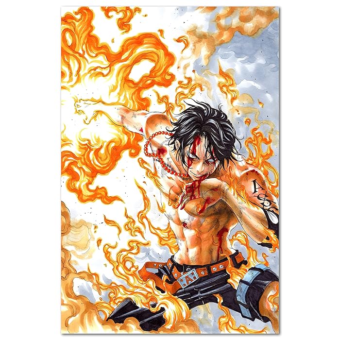 Buy One Piece Posters Portgas D. Ace Anime Poster Art Prints for Home ...