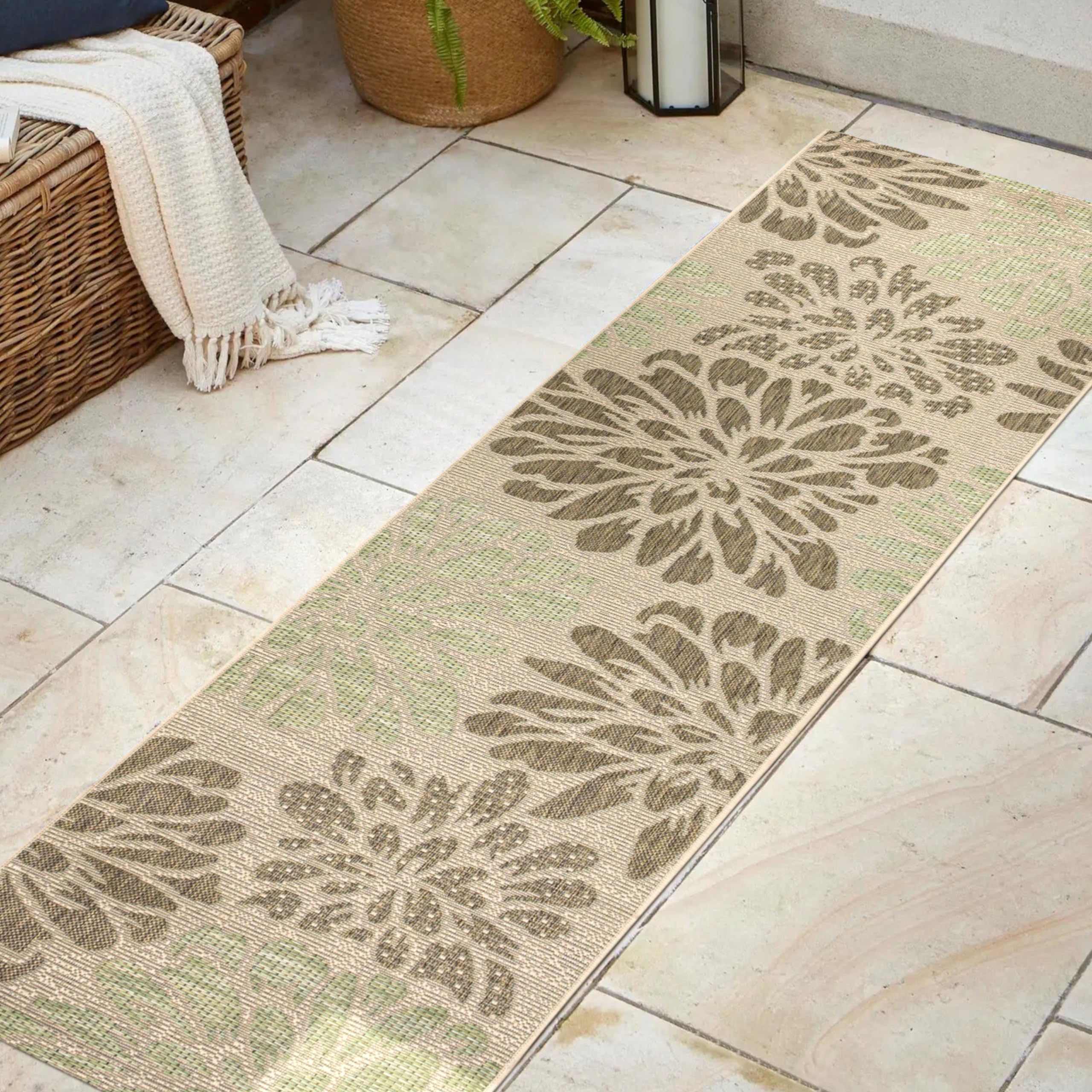 Snapklik.com : JONATHAN Y Floral Textured Weave Indoor Outdoor Runner ...