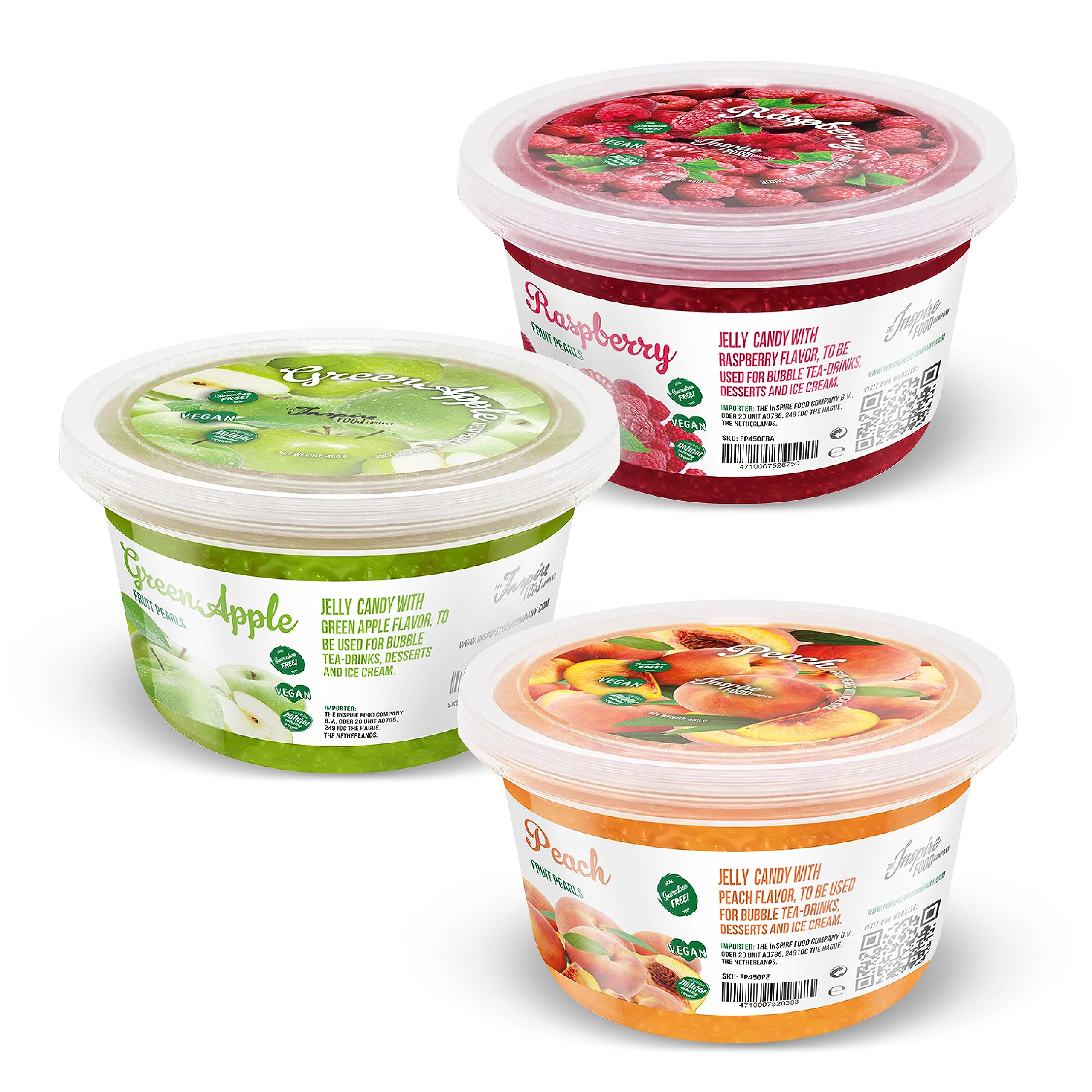 INSPIRE FOOD Popping Boba Variety Pack - Peach, Green Apple, Raspberry ...