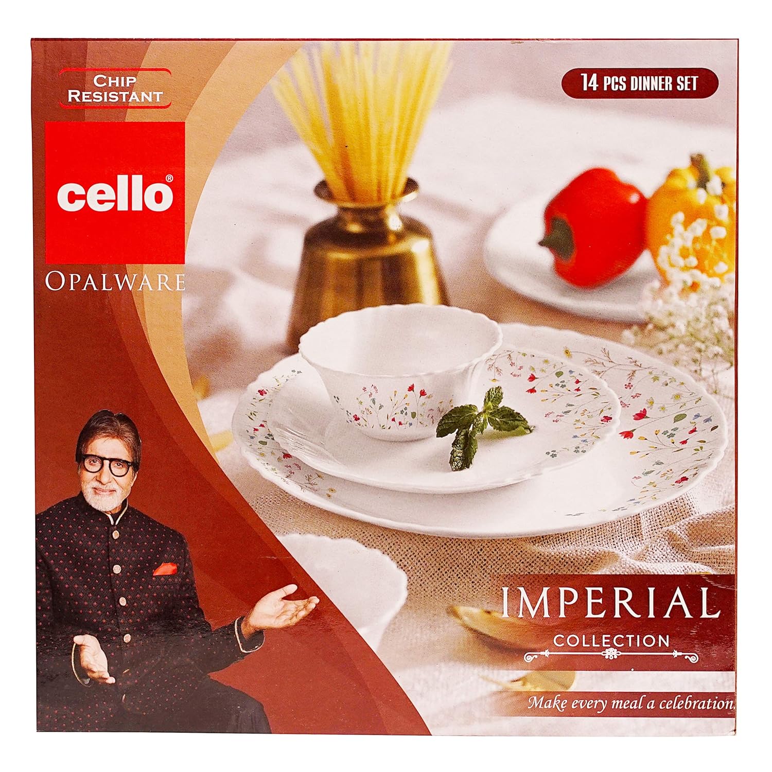 Cello Opalware Imperial Dinner Set, 14 Pieces : Amazon.in: Home & Kitchen