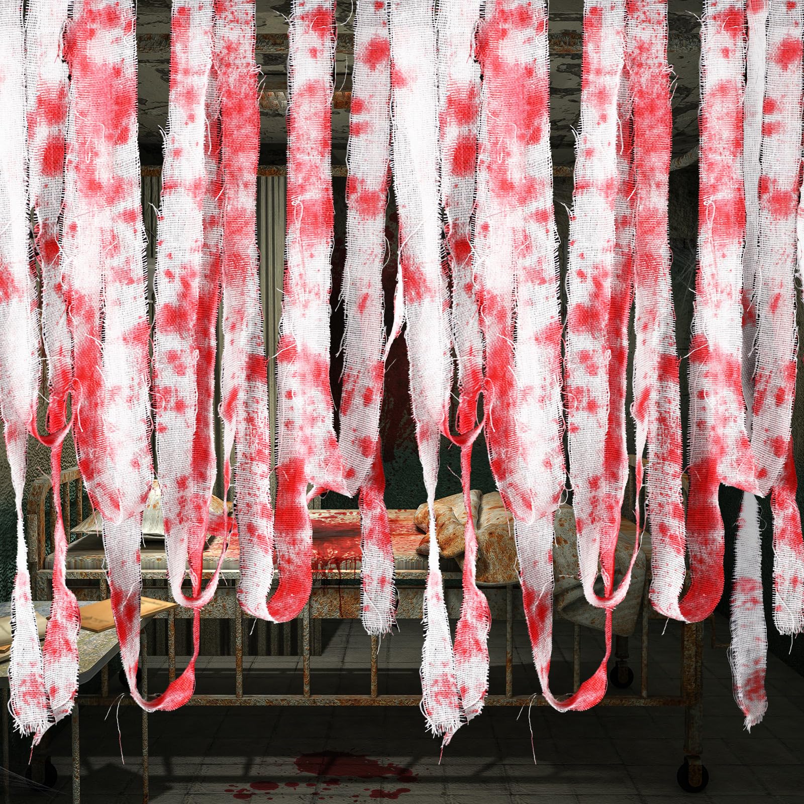 Amazon.com: Tranqun 164 ft Halloween Creepy Blood Cloth Scary Blood ...