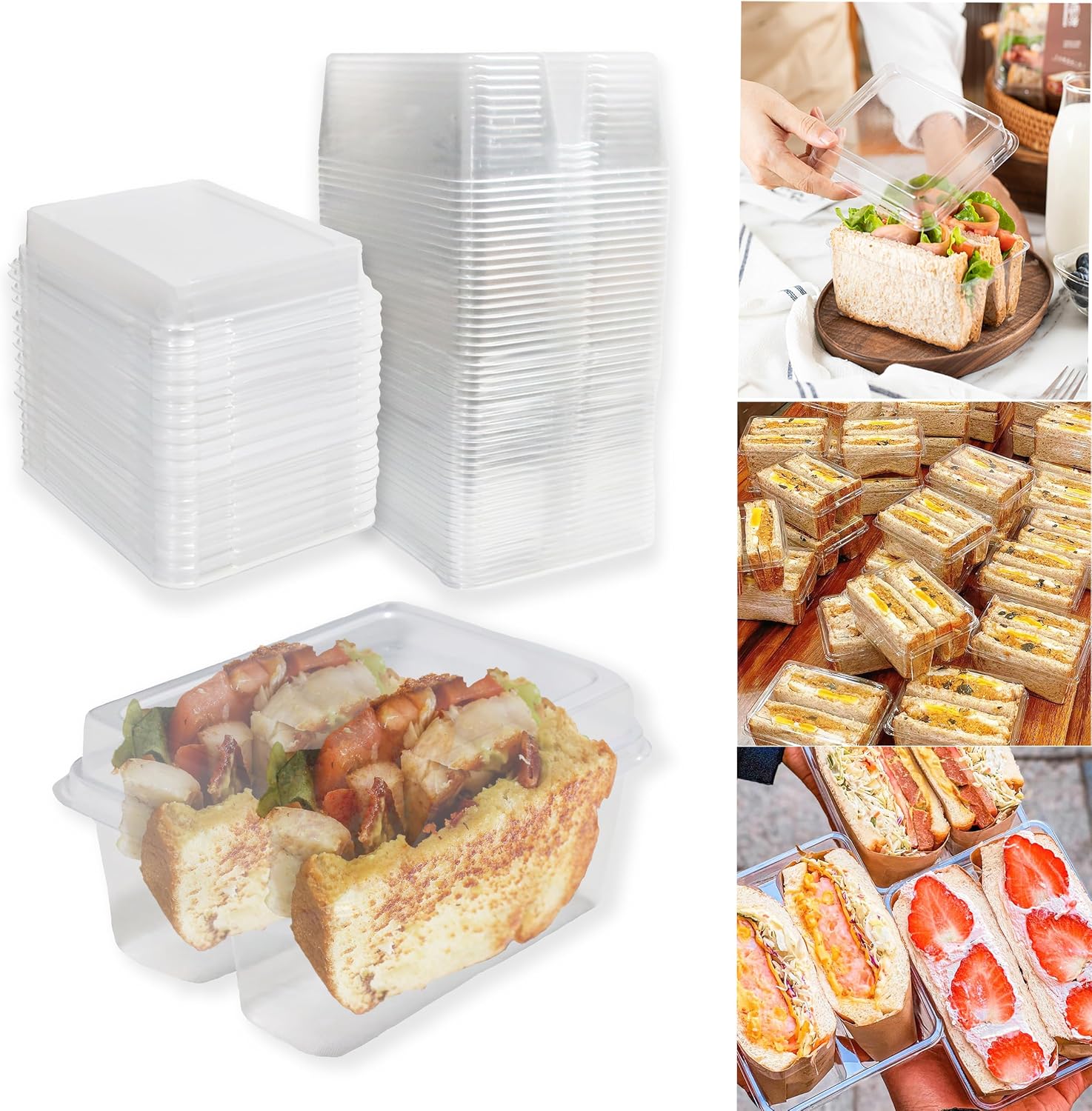 Amazon.com: GIYOXIMA Plastic To Go Containers with Clear Lids(50 Pack ...