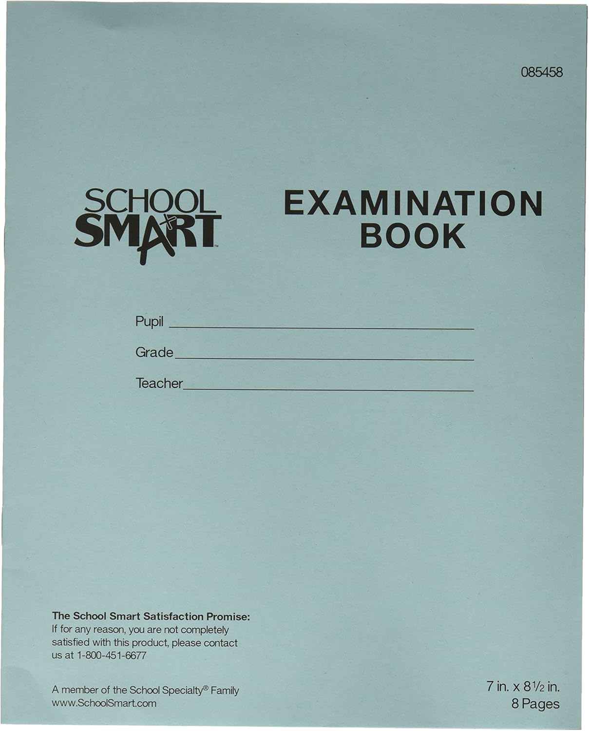Amazon.com: School Smart Examination Blue Book with 8 Pages, 7 x 8-1/2 ...