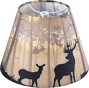 GOSO 9" Small Lamp Shade,Multi-Yellow Deer Lampshade for Table Lamps ...