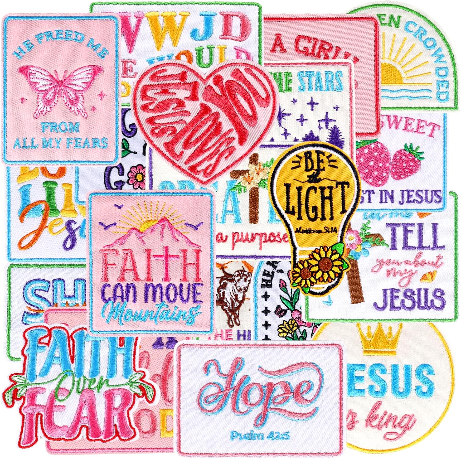 Amazon.com: Zkptops 20Pcs Christian Iron on Patches for Clothes ...