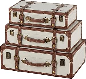 Deco 79 Wooden Decorative Trunk Vintage Storage Decorative Large Boxes ...