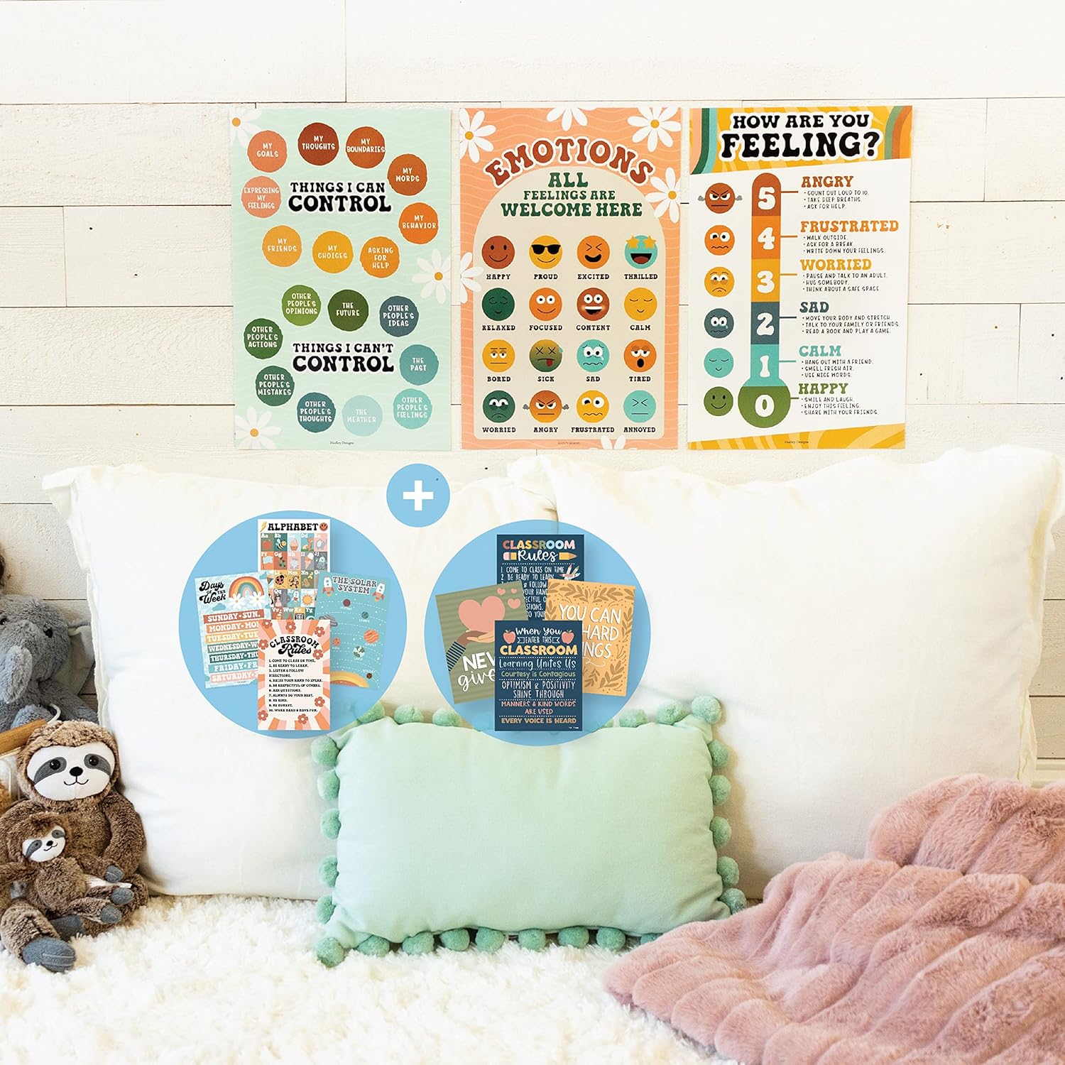 4 Retro Feelings Chart For Kids Learning Posters For Macao | Ubuy