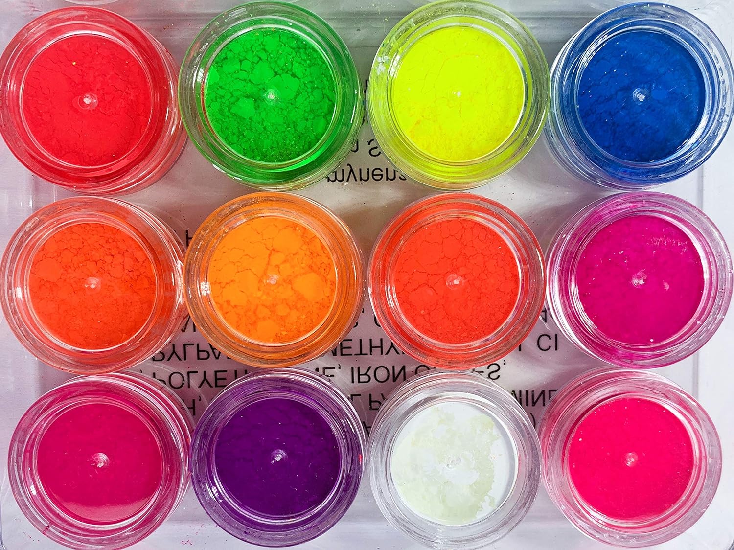 Amazon.com : Neon Pigment Eyeshadow Powder UV Glow Blacklight 12 Colors ...