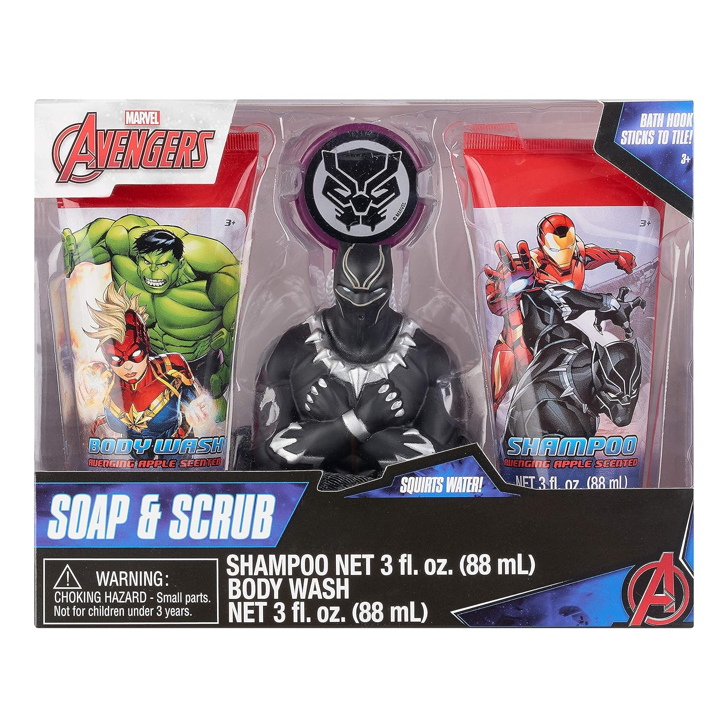 Amazon.com : Marvel Avengers Black Panther 4 Piece Soap & Scrub ...