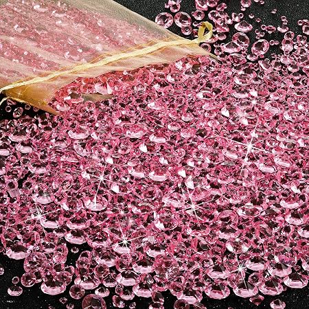 Amazon.com: OUTUXED 1500pcs Pink Gems 0.3"(8mm) Plastic Acrylic Fake ...