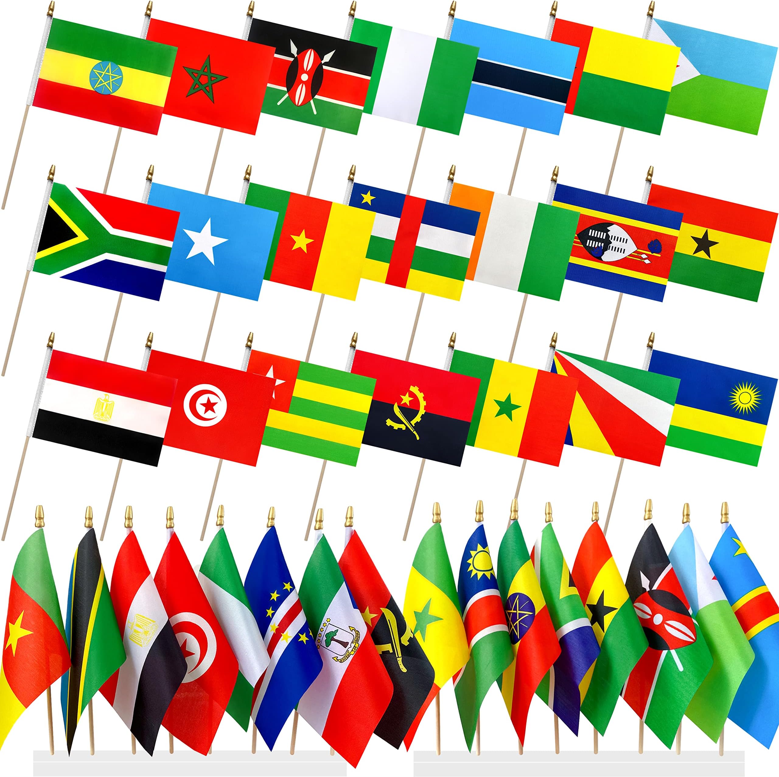 Amazon.com: LoveVC Caribbean 20 Countries Flags on Wood Stick Small ...