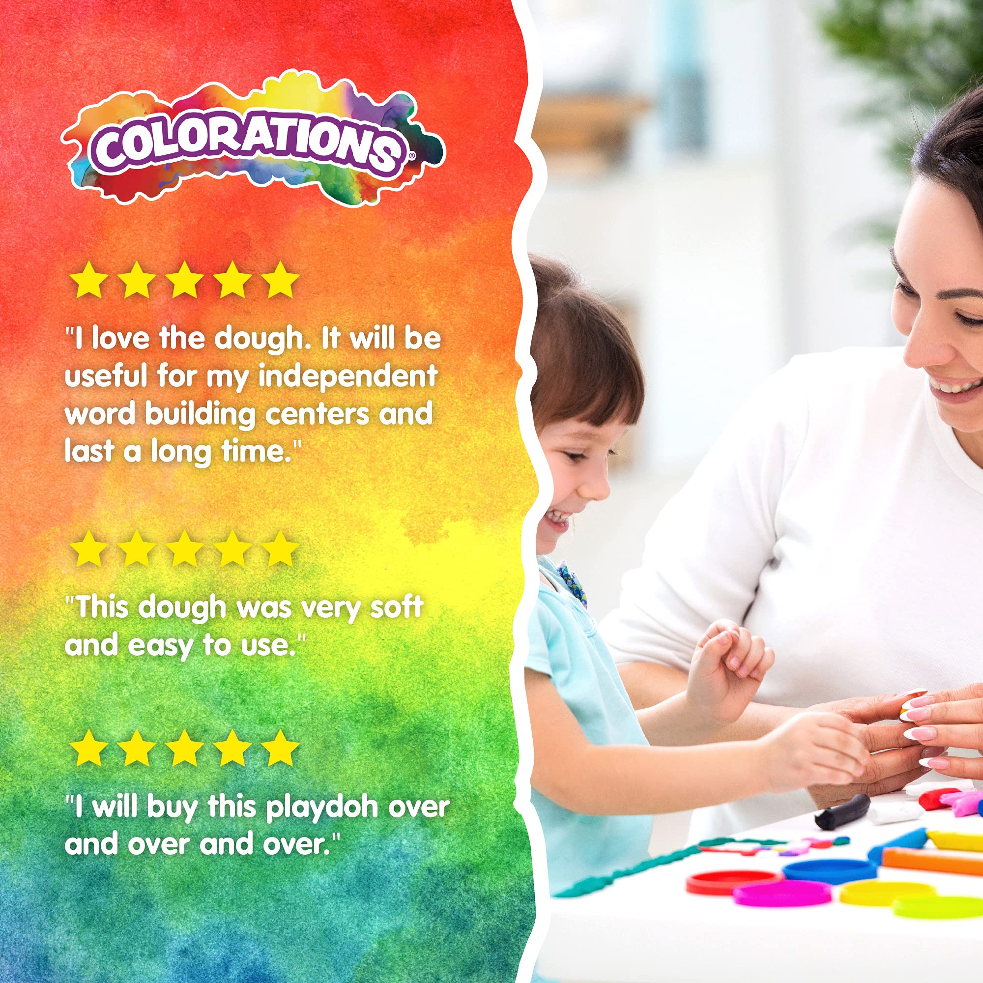 Colorations Playdough for Kids (Set of 6 - 3lb. Tubs) - Vibrant Play ...