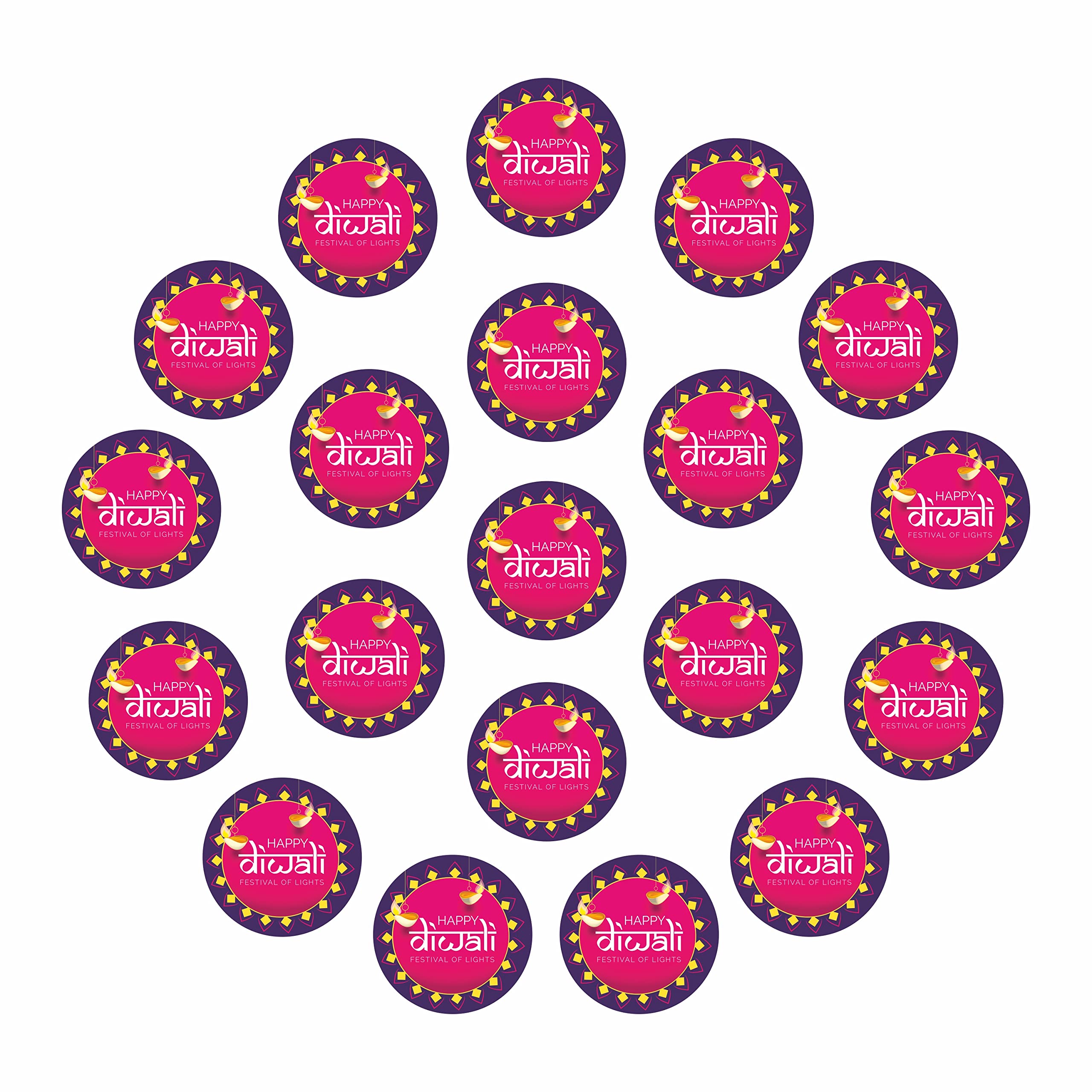 Anne Print Solutions® Pack of 54 PCs Happy Diwali Stickers for Gift ...