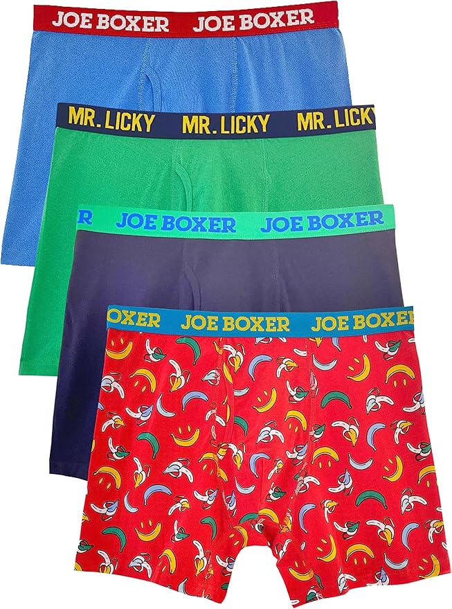 Amazon.com: Joe Boxer Mens Boxer Briefs 4-Pack – Happy Banana Print and ...
