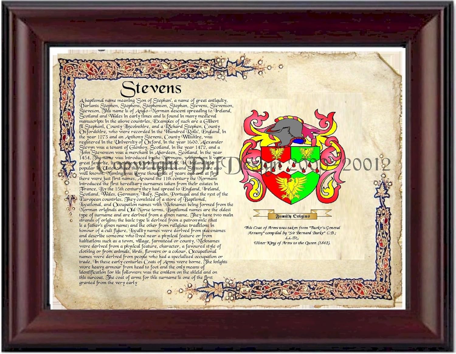 Amazon.com: Stevens Coat of Arms/ Family Crest on Fine Paper and Family ...