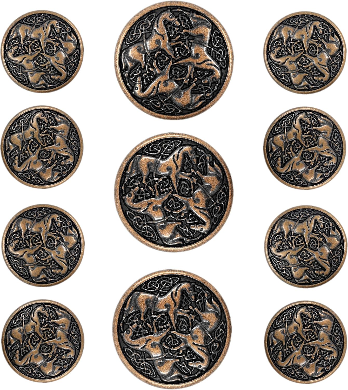 Amazon.com: Bezelry Celtic Horses Metal Shank Buttons. Blazer Button ...