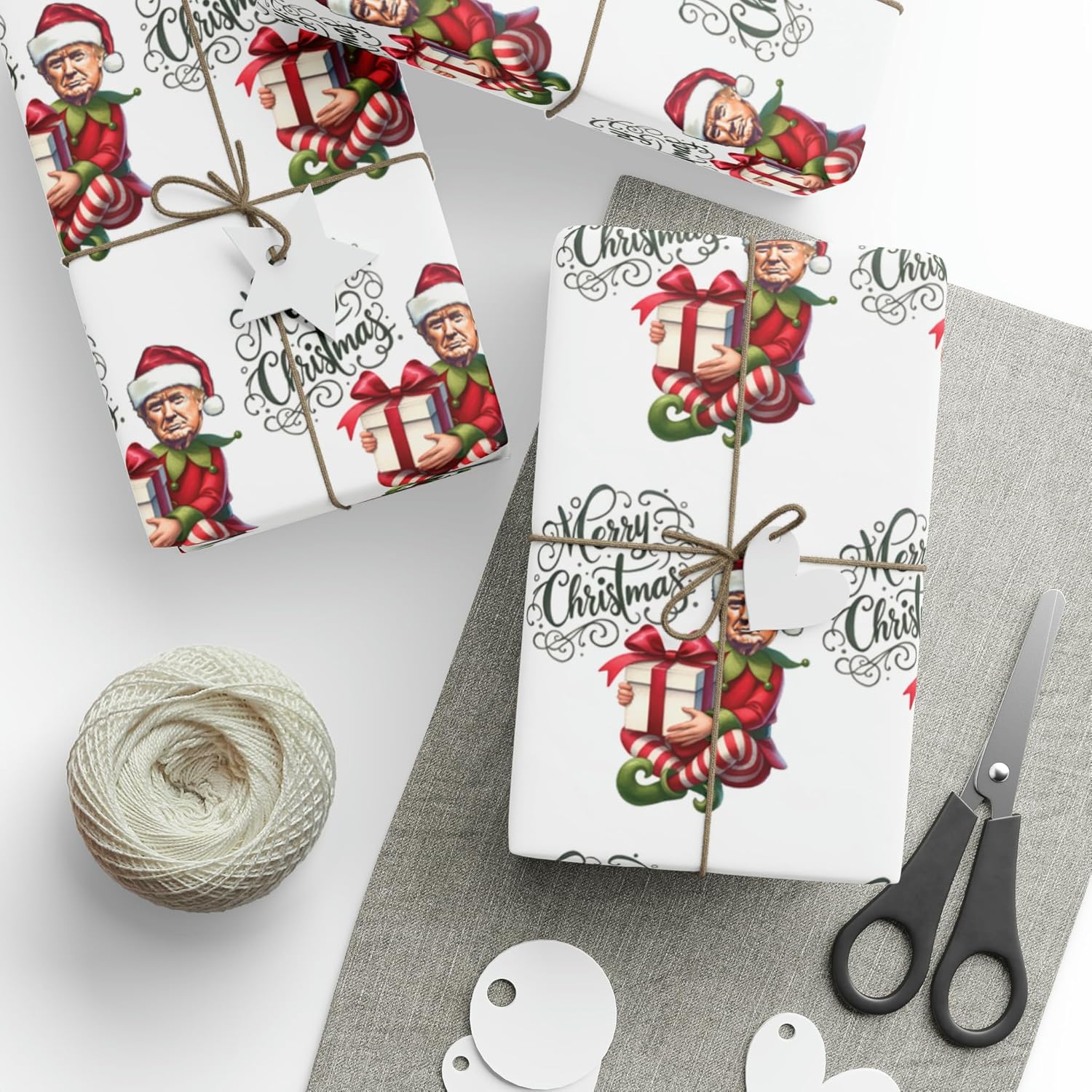 Amazon.com: The Great Trump Elf Gift Wrap Merry Christmas Gift Wrap Elf ...