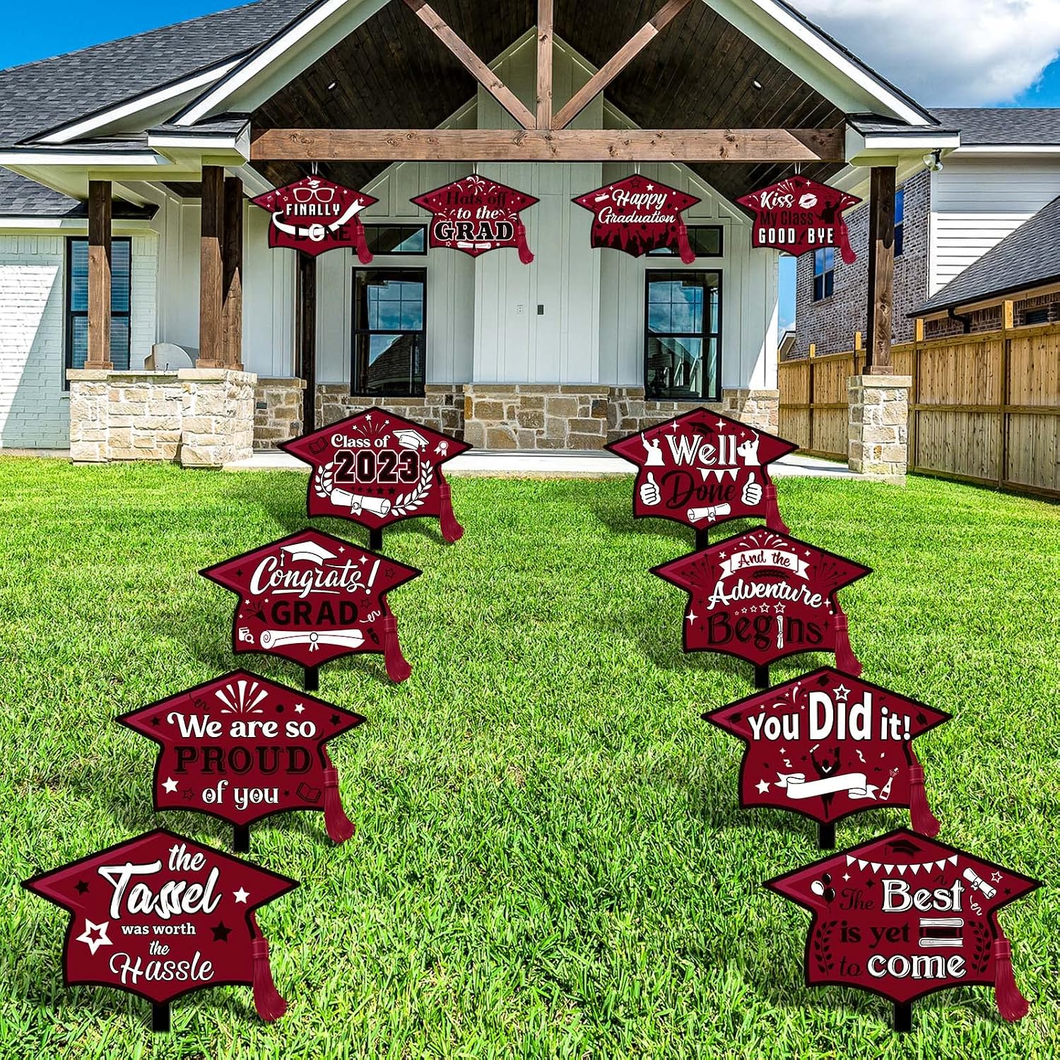 Amazon.com : Chunful 12 Pack Graduation Yard Signs Grad Decoration 2024 ...