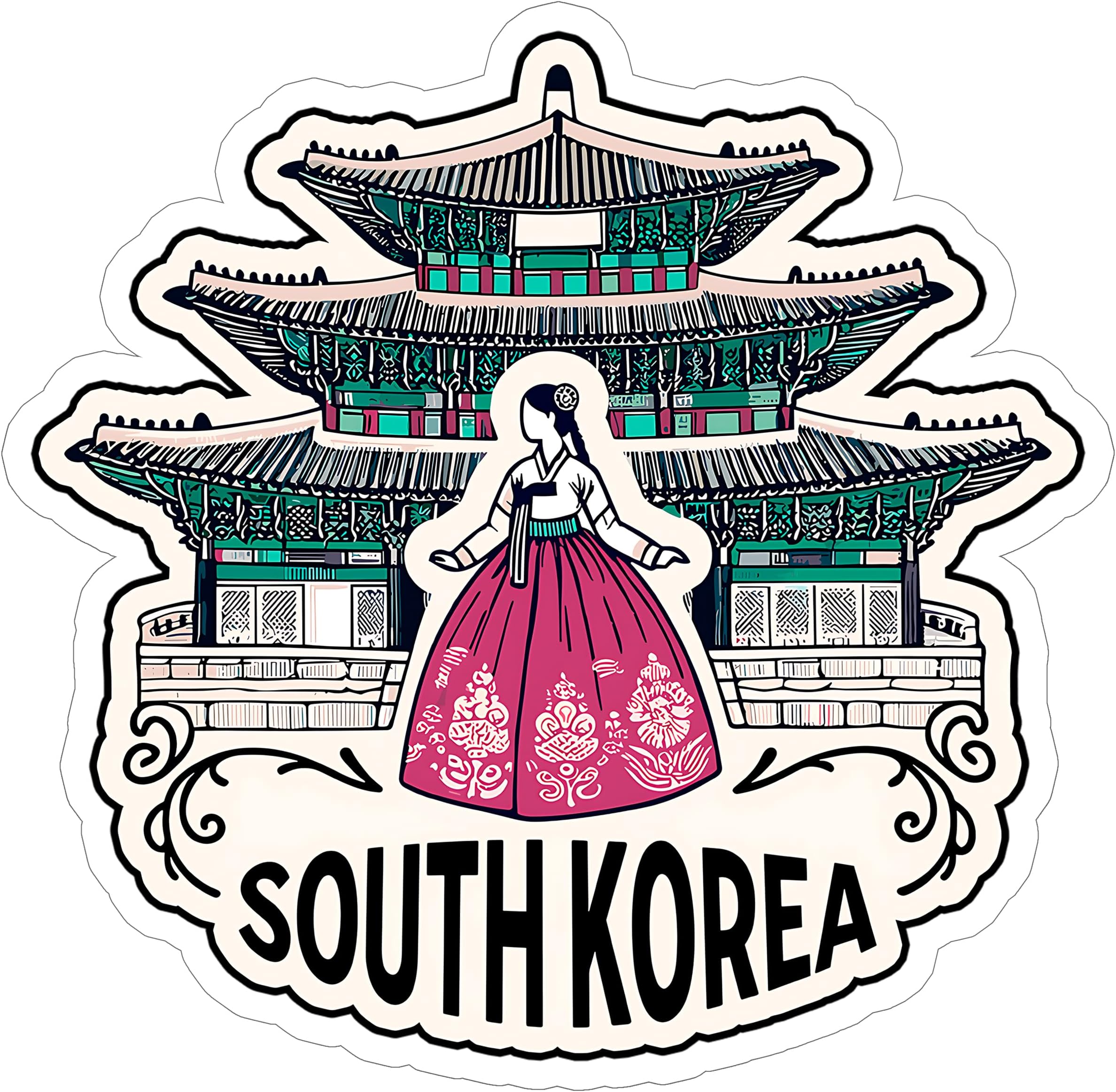 Amazon.com: South Korea Sticker Travel Outdoors Decal Vinyl Small ...
