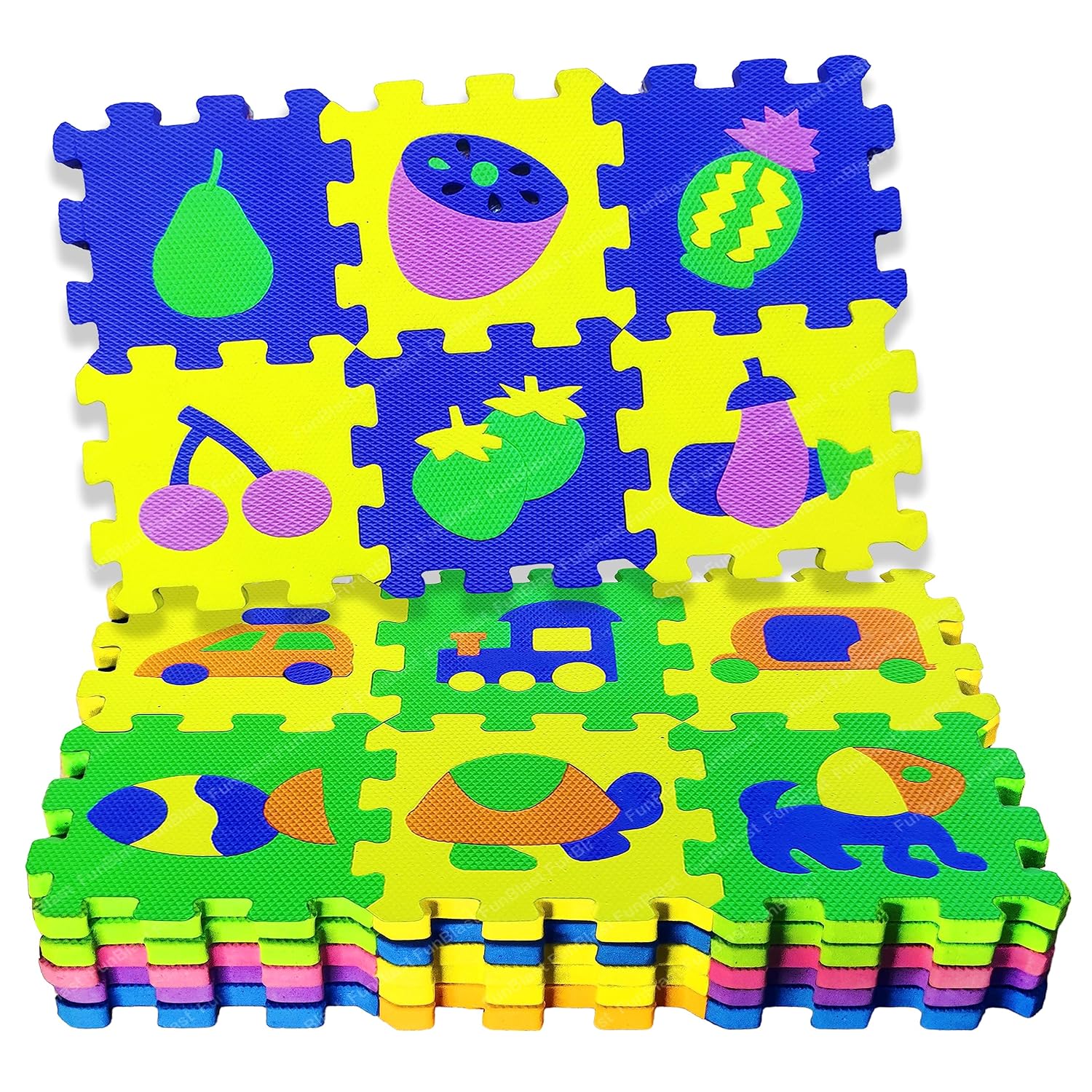 Buy FunBlast Shapes Puzzle Mat for Kids-36 Pcs Interlocking Learning ...