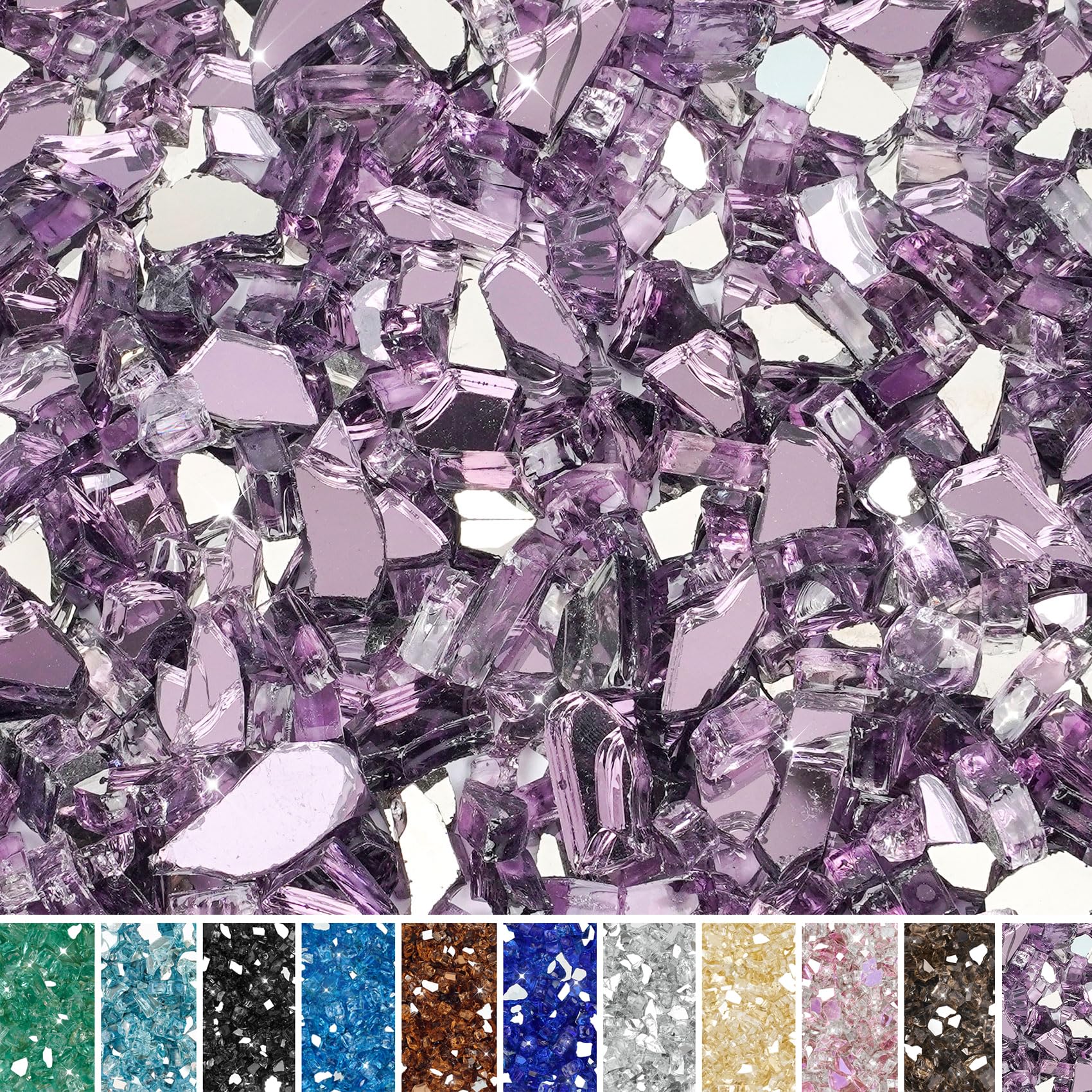 Amazon.com: Skyflame 1/2 Inch Purple Reflective Fire Glass for Fire Pit ...
