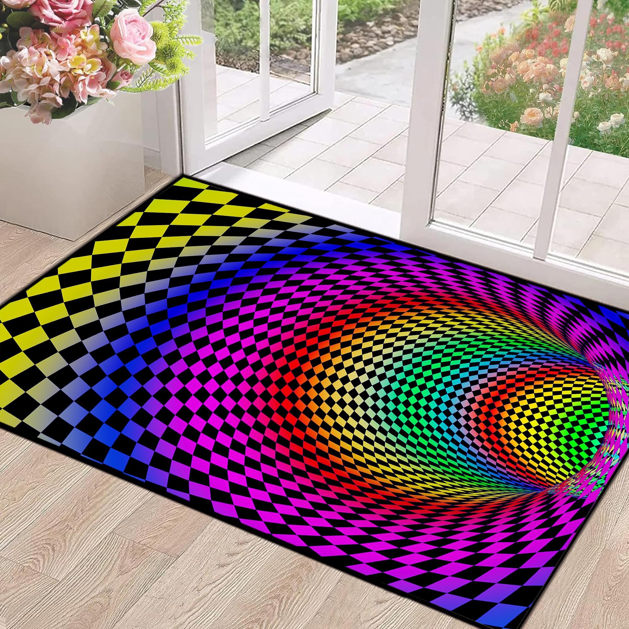 Amazon.com: YEAHSPACE 40 inch Trippy Rug Round Optical Illusion Vortex ...
