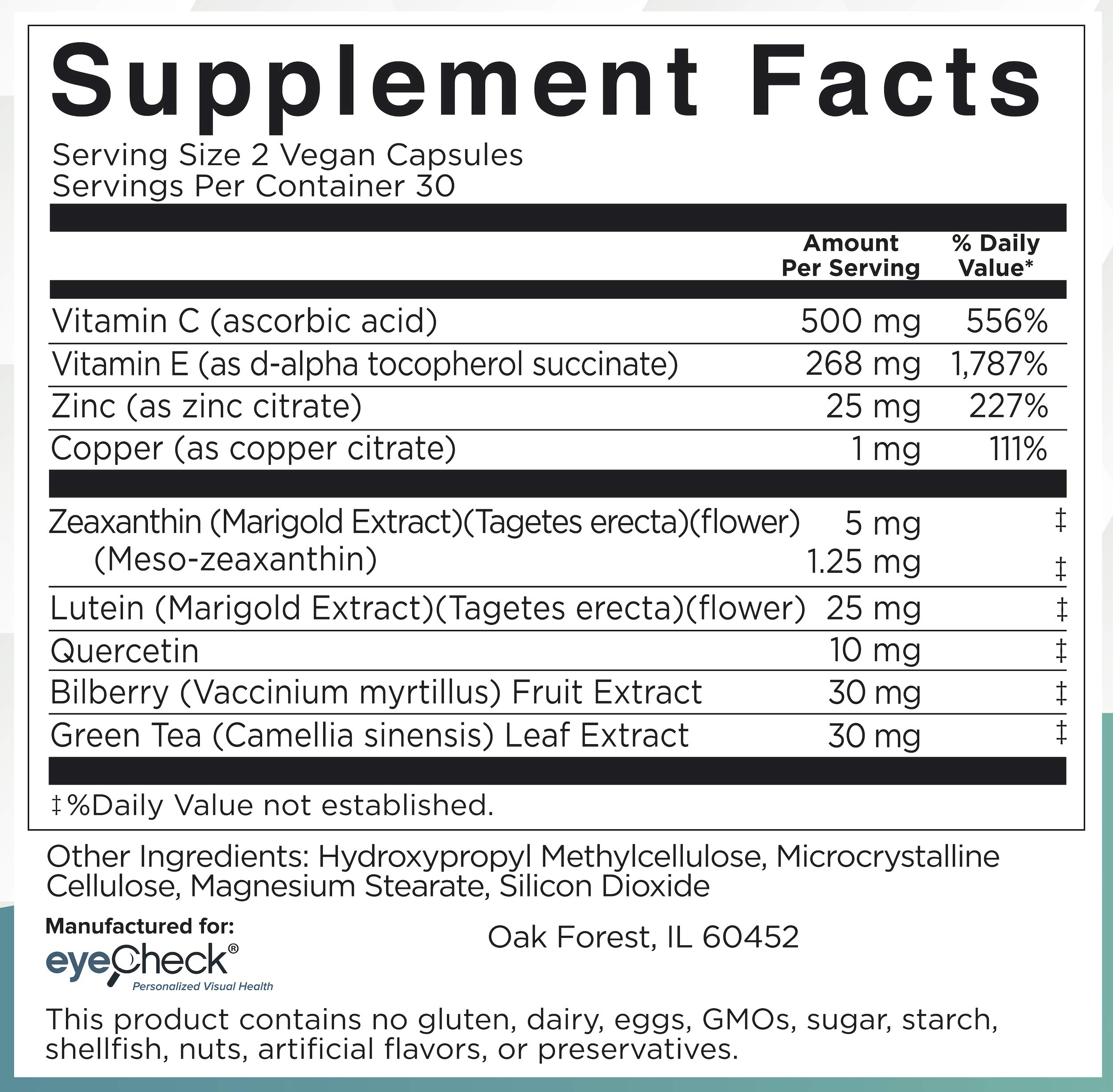 Natural Eye Health Vitamins with Bilberry Zeaxanthin Lutein - Macular ...