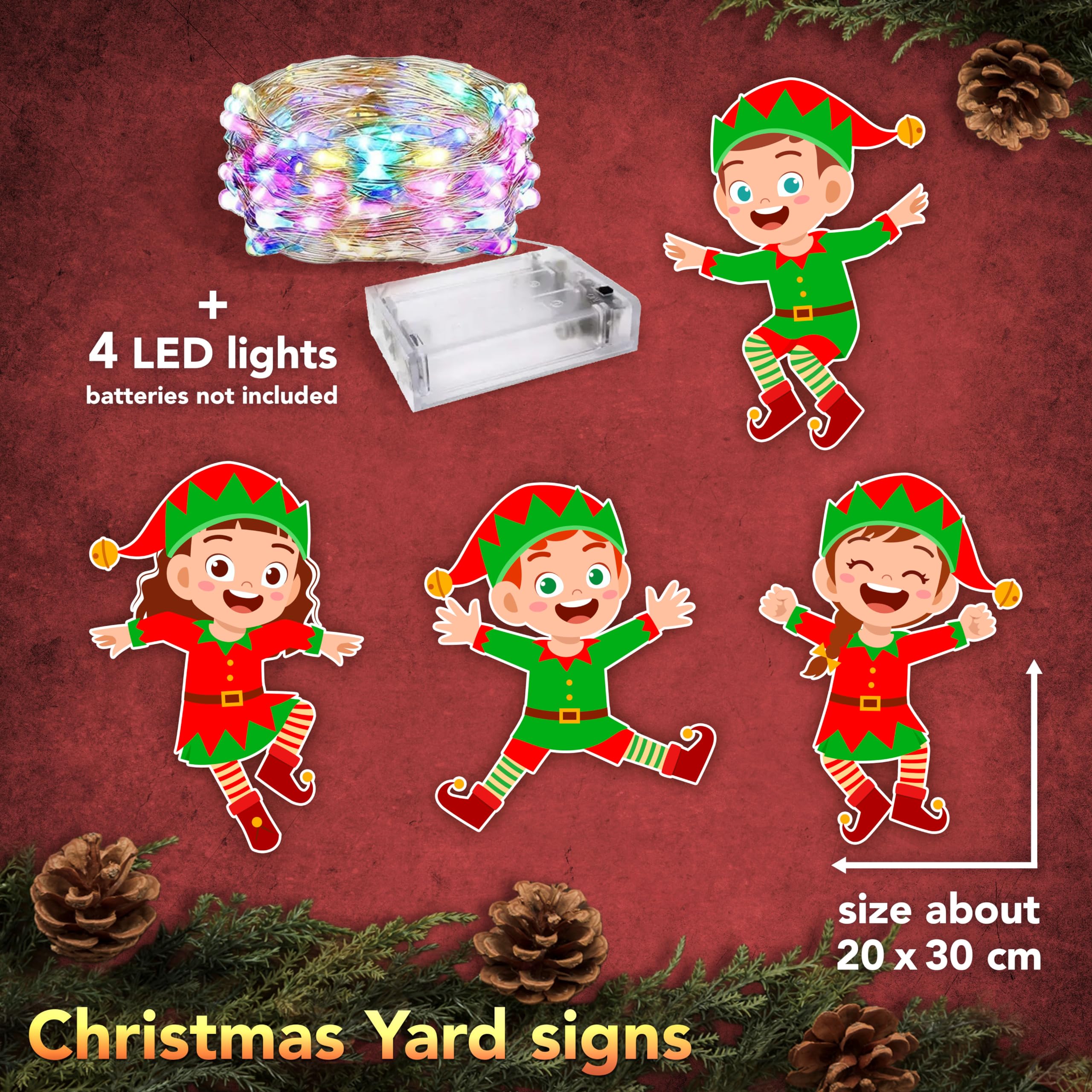 Lighted Outdoor Christmas Decorations Elves