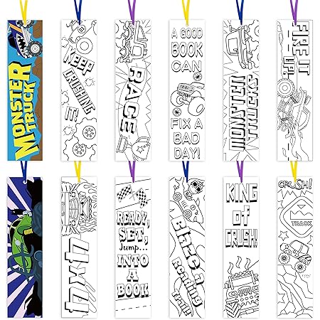 Amazon.com: 120 Pcs DIY Outer Space Bookmarks Color Your Own Bookmarks ...