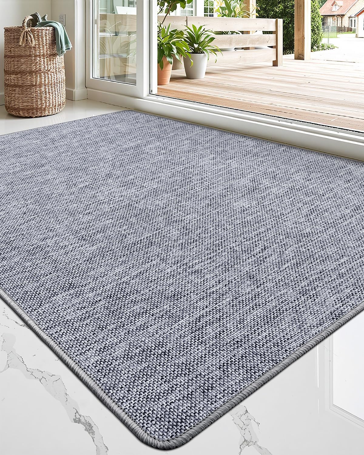 Amazon.com: LUMI Ultra Thin Door Mat for Entryway, Low Profile Non Slip ...