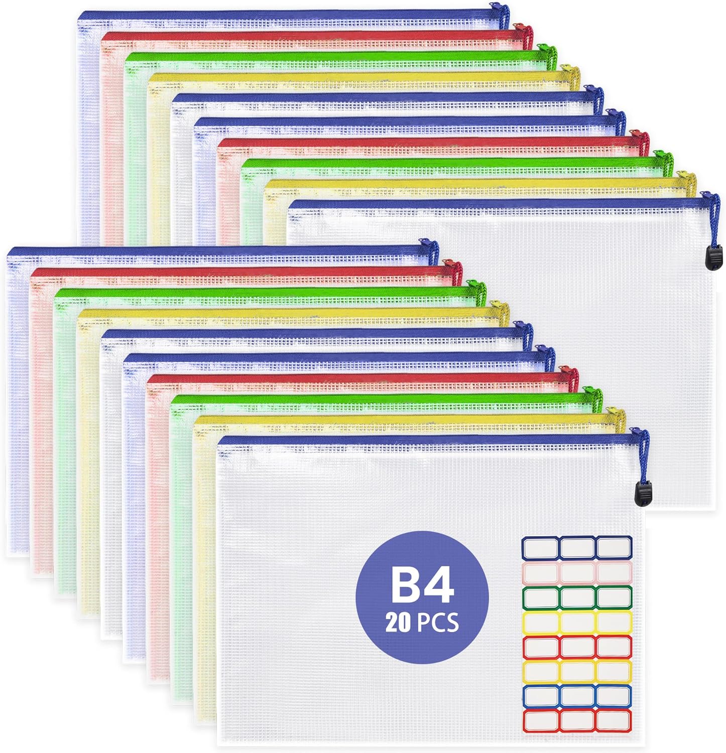 Amazon.com : Omnifense 20pcs File Document Pouch B4 Letter Size ...