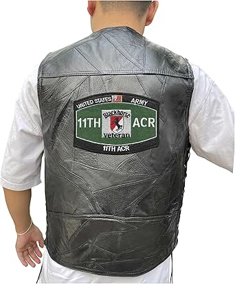 247EMBROIDERY 11th acr mos black horse veteran embroidered vest patch ...