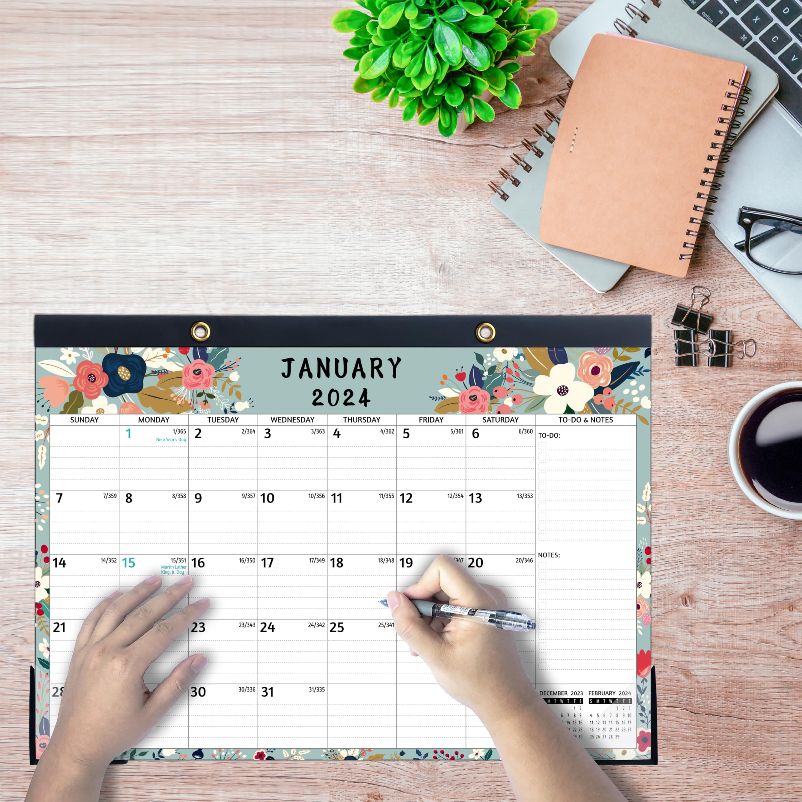 Snapklik.com : Desk Calendar 2024-2025 Jan2024 Jun2025, 18 Monthly Desk ...