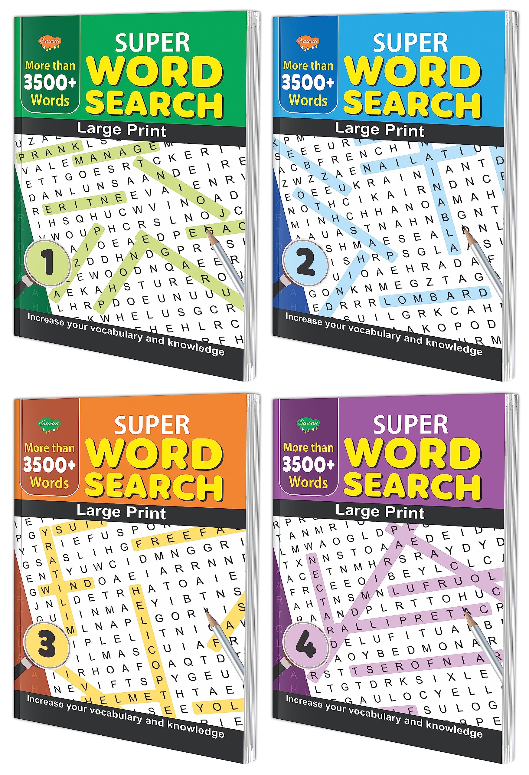 Buy Set of 4 Super Word Search - 1,2,3 & 4 :A creative session for ...