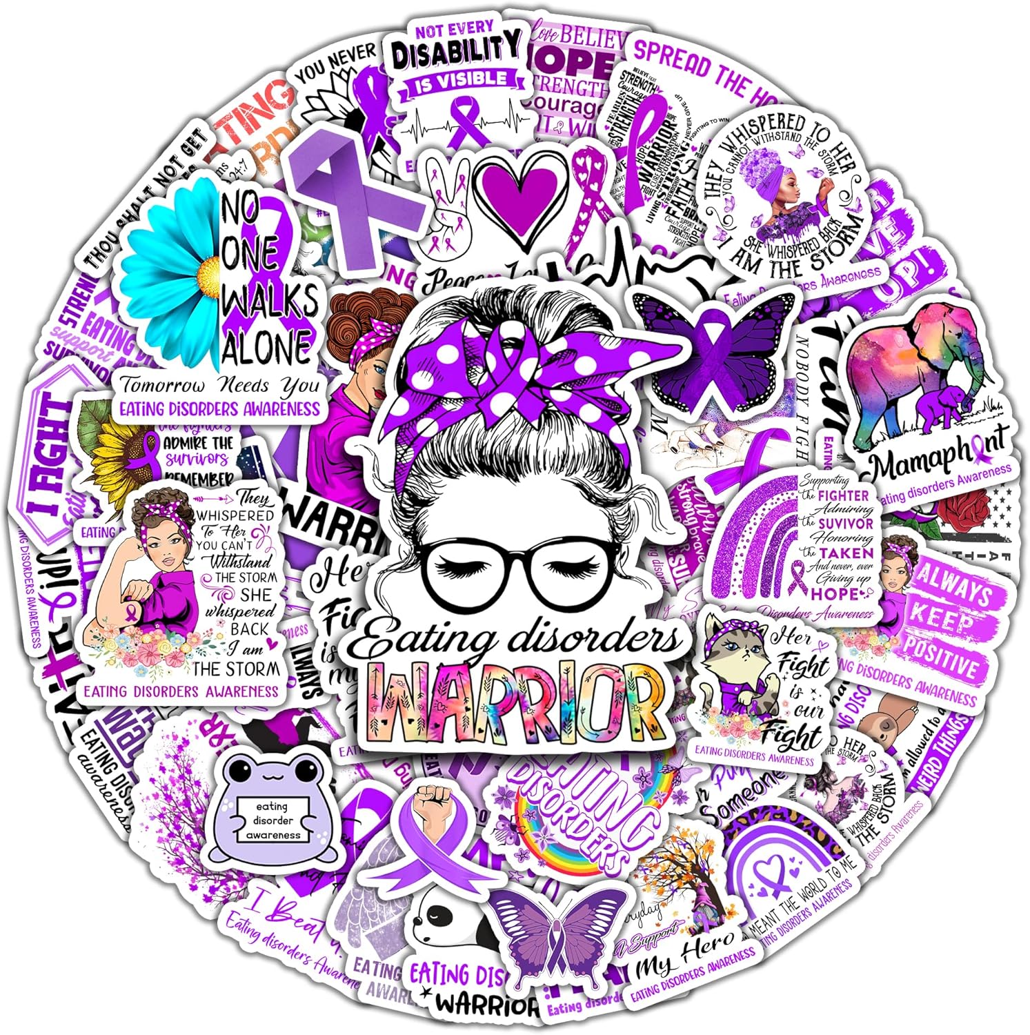 Amazon.com: BIGZORO Pack 50 PCS Eating Disorder Awareness Stickers ...