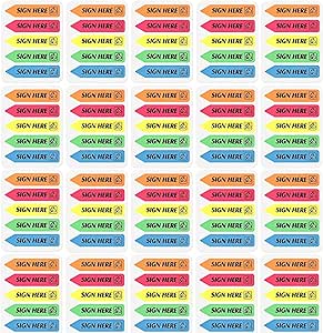 Sign Here Tabs 2000 Pcs, Sign Here Stickers Sticky Notes Tabs 5 Colors ...
