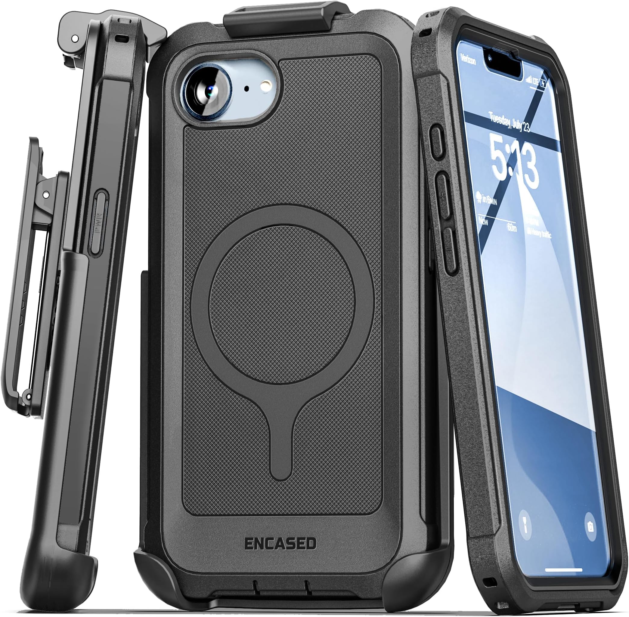 Amazon.com: Encased Protective Case for iPhone 16 with Belt Clip (2025 ...