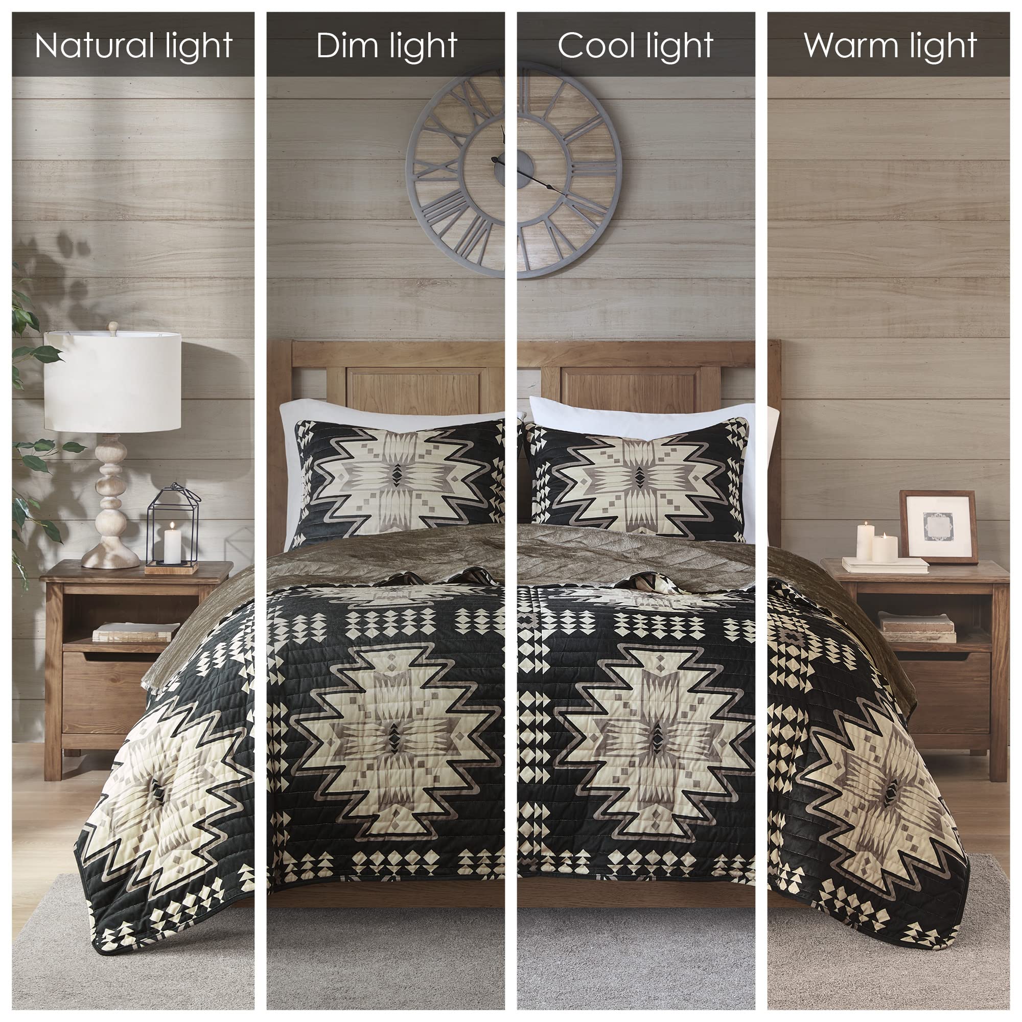 Woolrich Sierra Oversized Quilt Set - Stylish Aztec Southwestern ...
