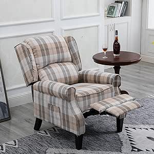 Amazon.com: INMOZATA Wingback Chair for Adults, Upholstered Recliner ...