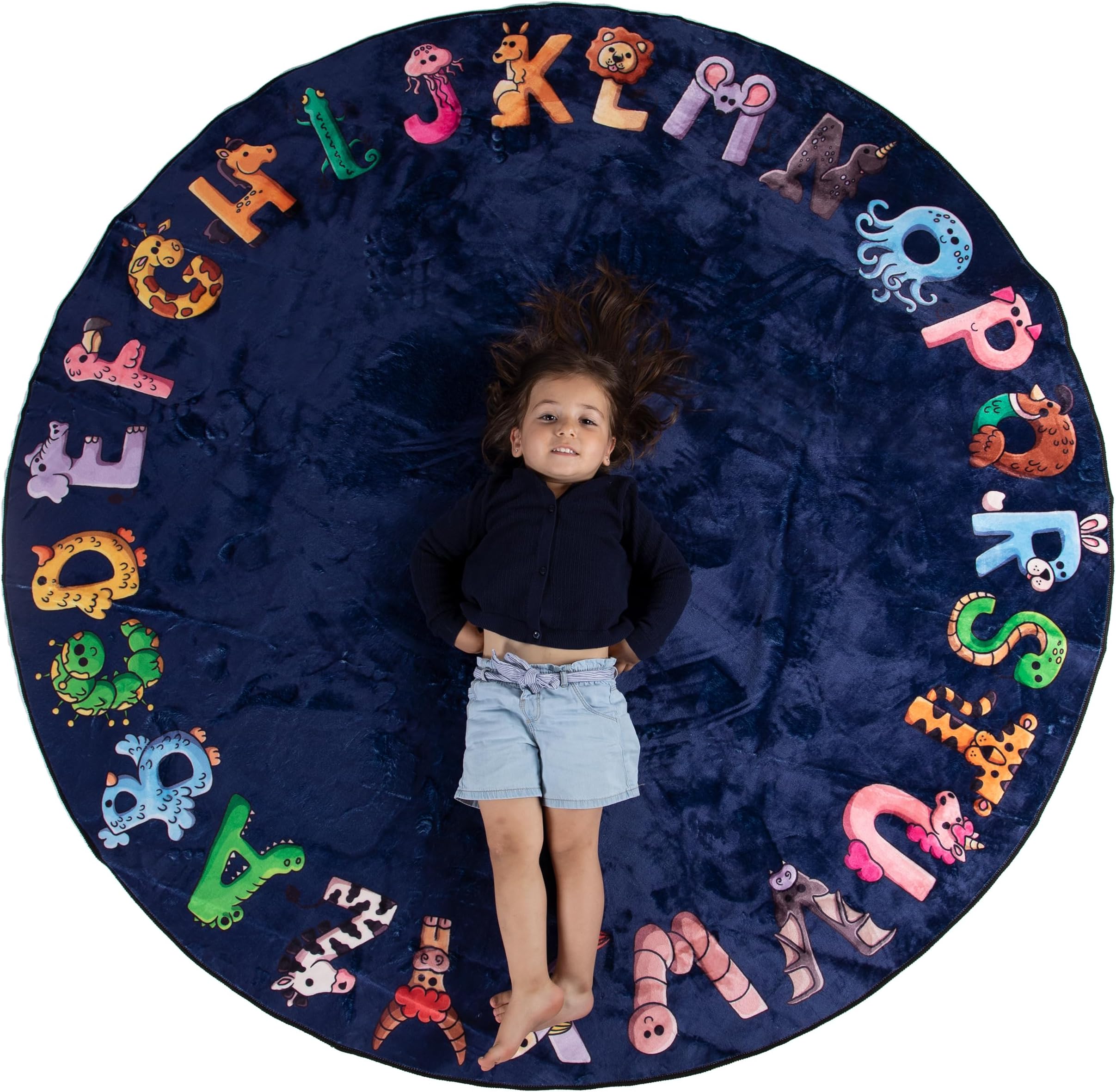 Amazon.com: ABC Round Rug for Kids Soft Alphabet Nursery Area Rug Boys ...
