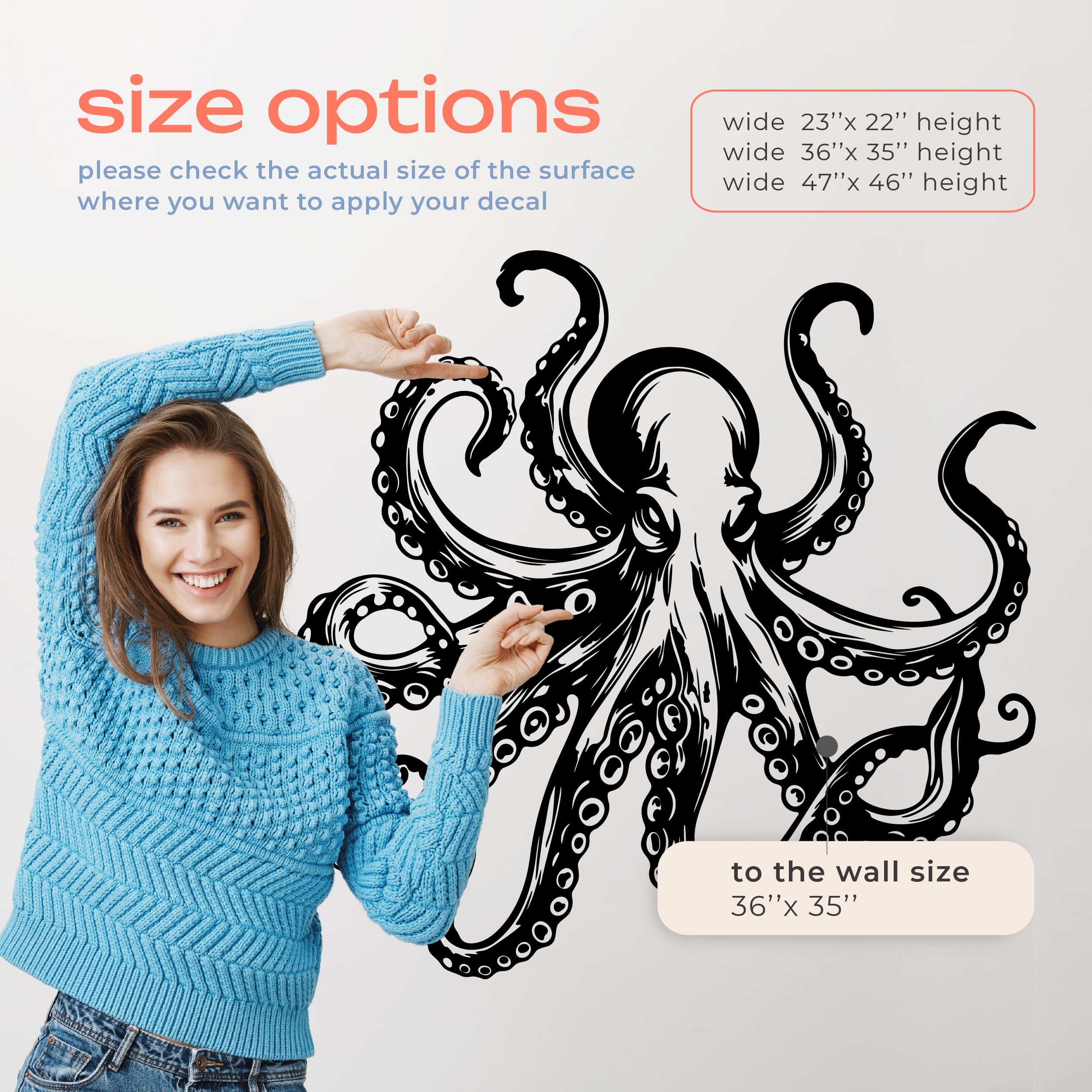 Tentacle Decal Octopus Vinyl Decals Modern Wall Art Sticker