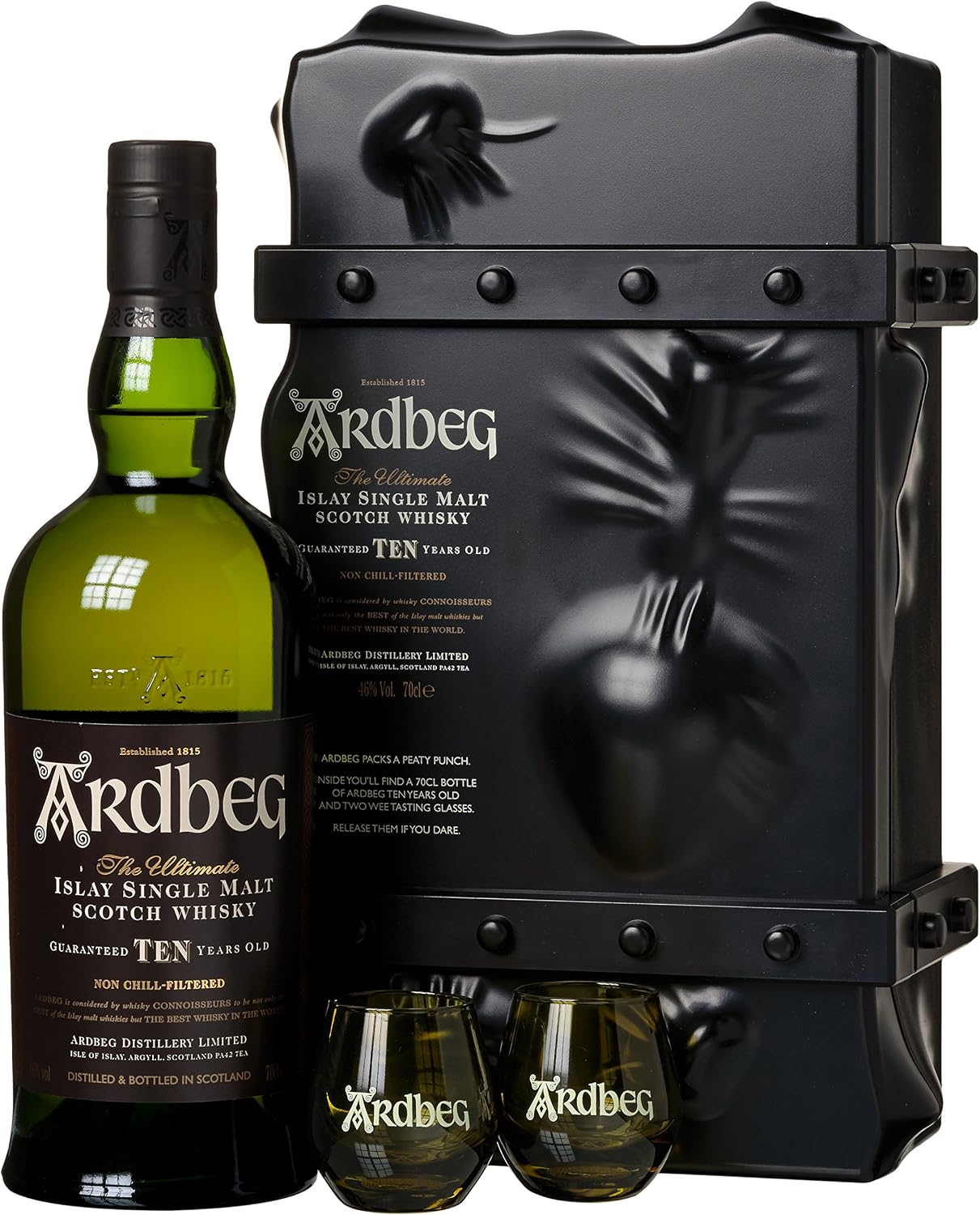 Ardbeg 10 Year Old Escape Pack With 2 "Shortie" Glasses : Amazon.co.uk ...
