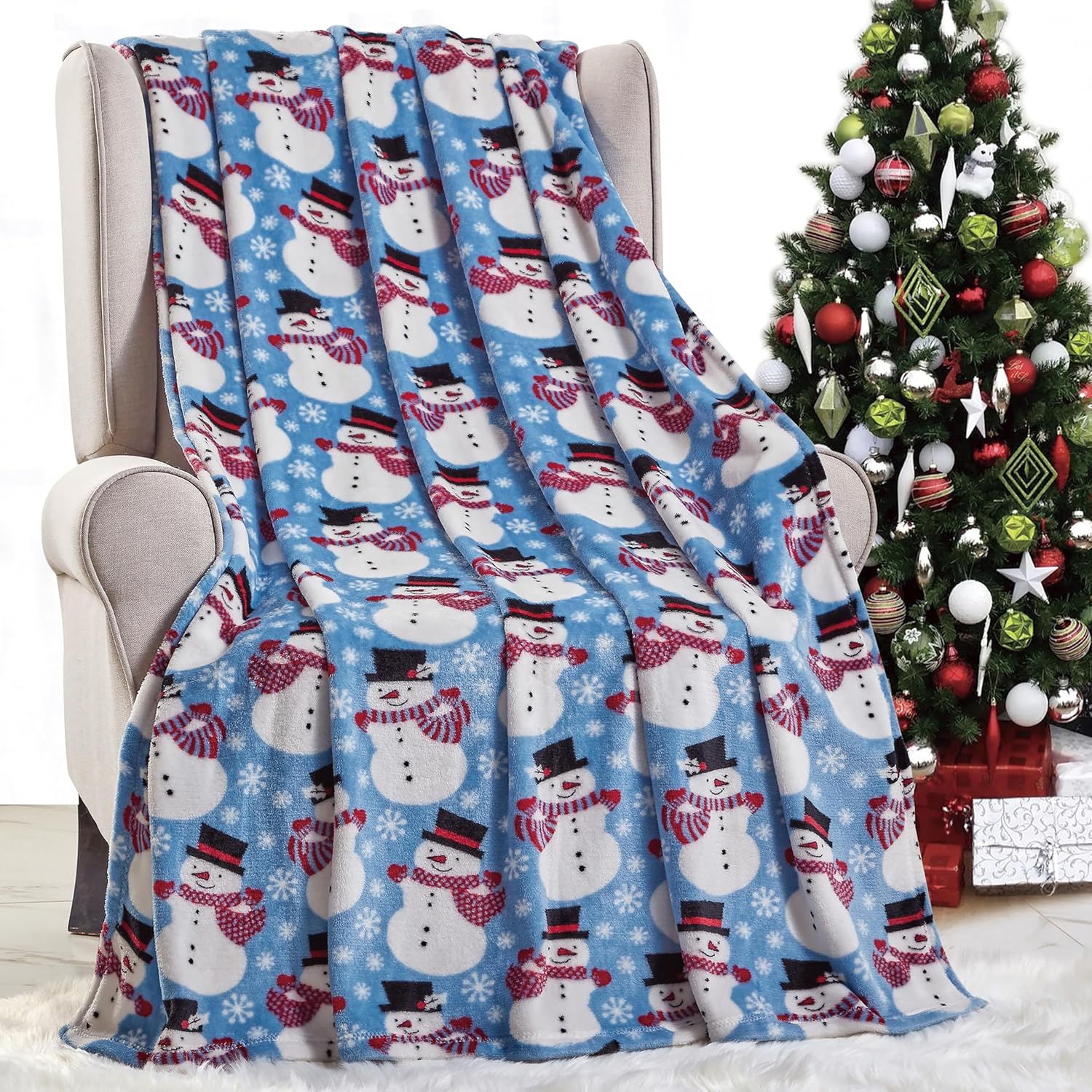Amazon.com: Elegant Comfort Lightweight Printed Throw Blanket- All ...