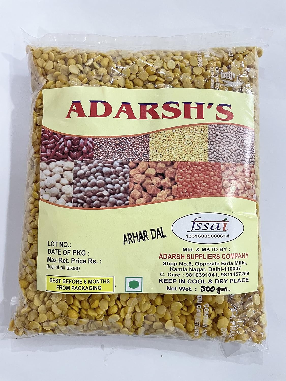 Adarsh Unpolished Toor Dal / Arhar Dal, 500g : Amazon.in: Grocery ...