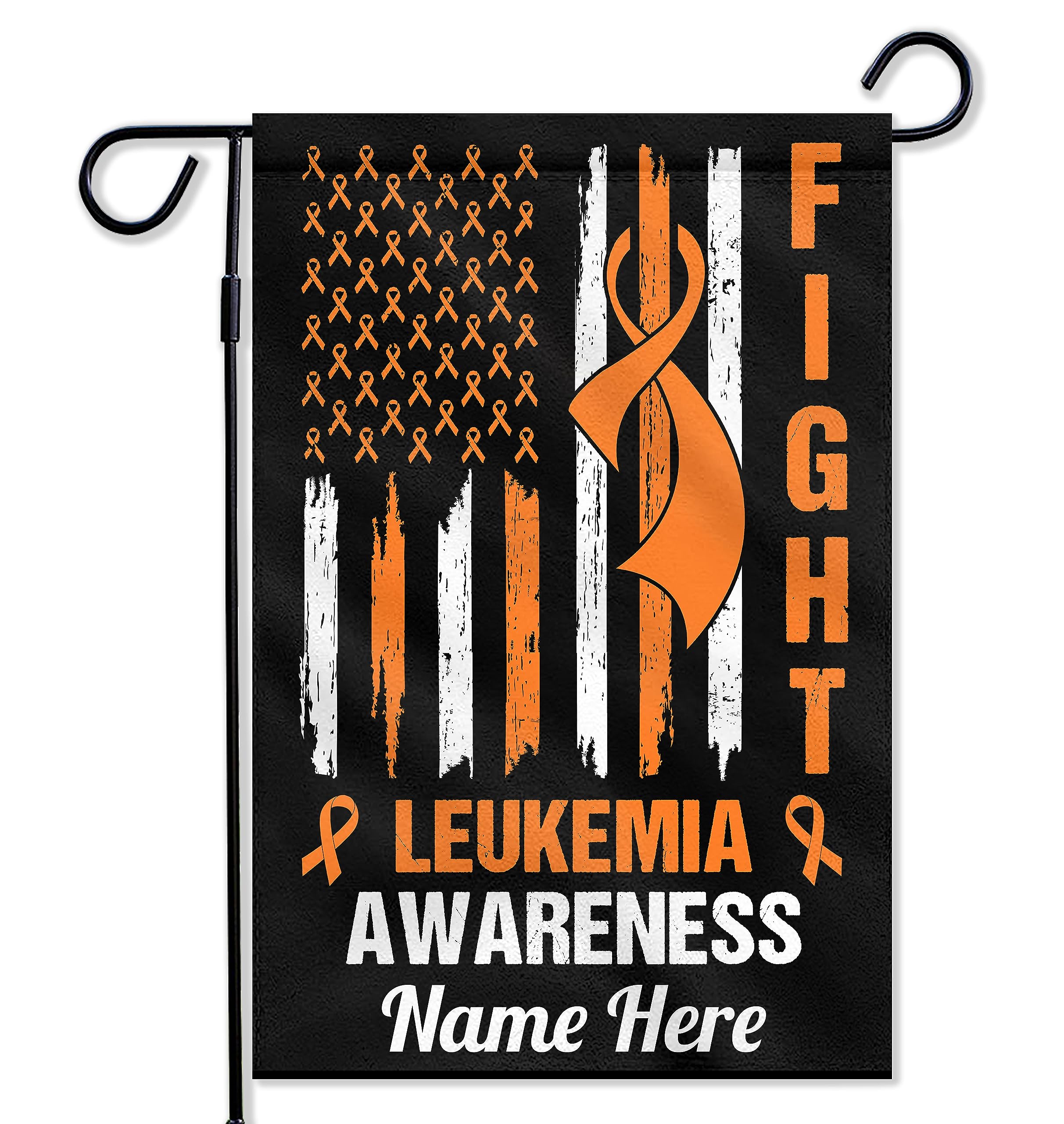 Amazon.com : Prezzy Personalized Leukemia Orange Ribbon Garden Flag ...