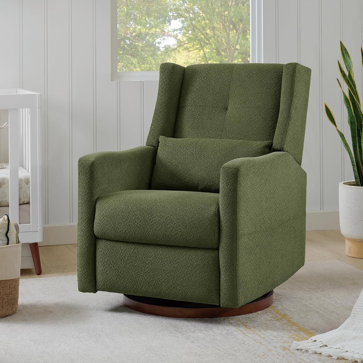Amazon.com: KISLOT Upholstered Recliner Swivel Glider Nursery Chair ...