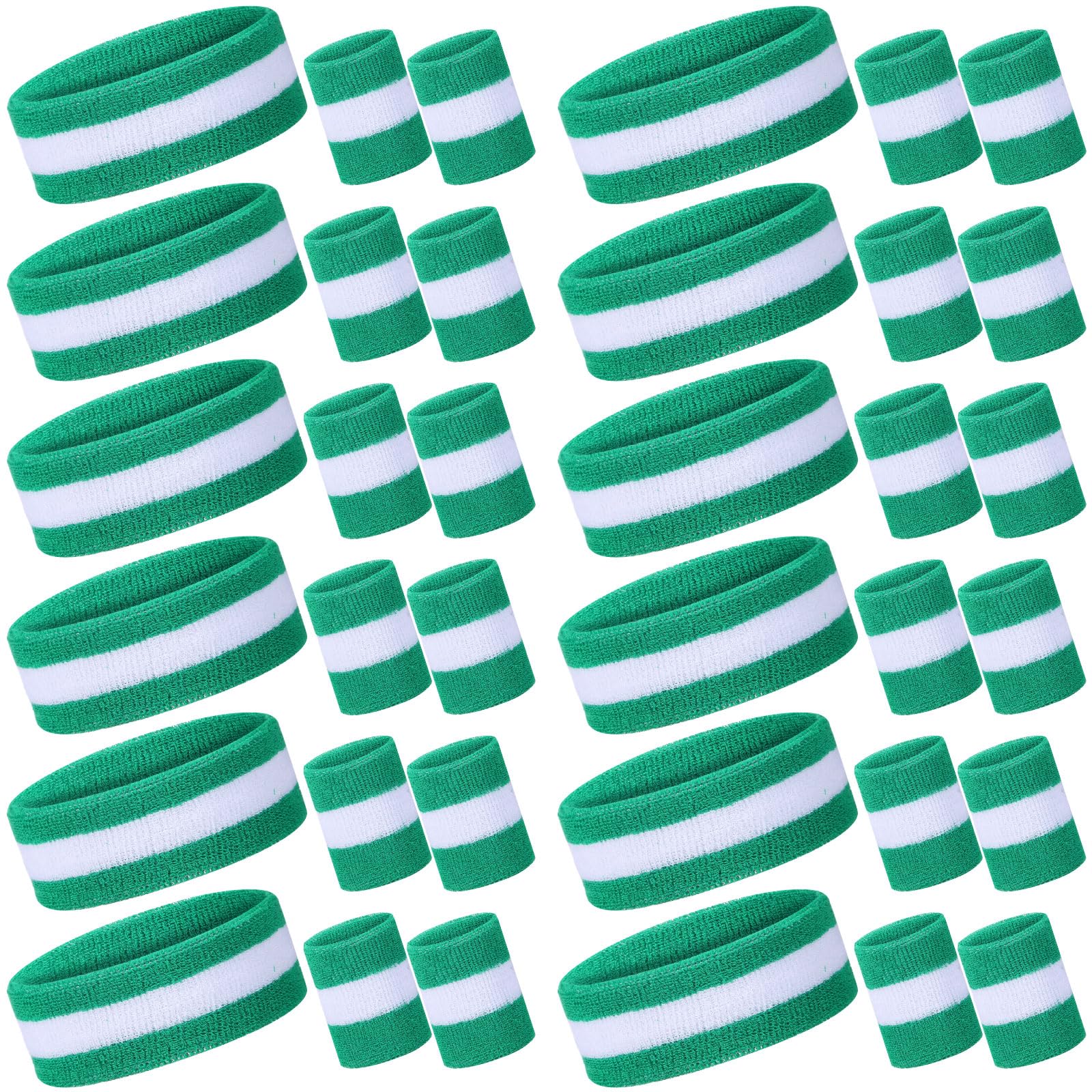 72 Pcs Bulk Striped Sweatband Set Include 24 Pcs Sweat Absorbing ...