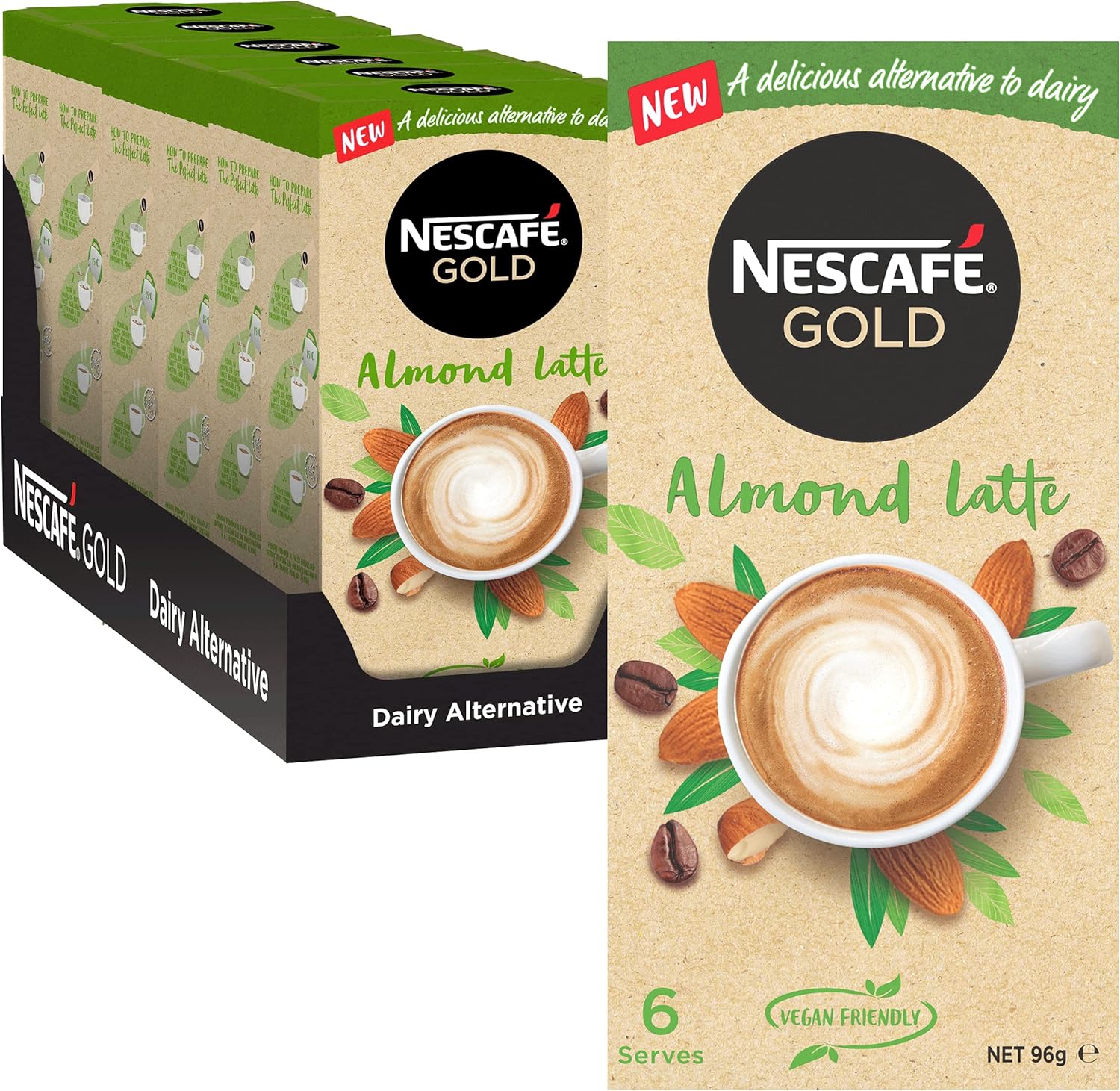 NESCAFÉ Gold Almond Latte Coffee Sachets 36 Pack, 6 x 6 Pack : Amazon ...
