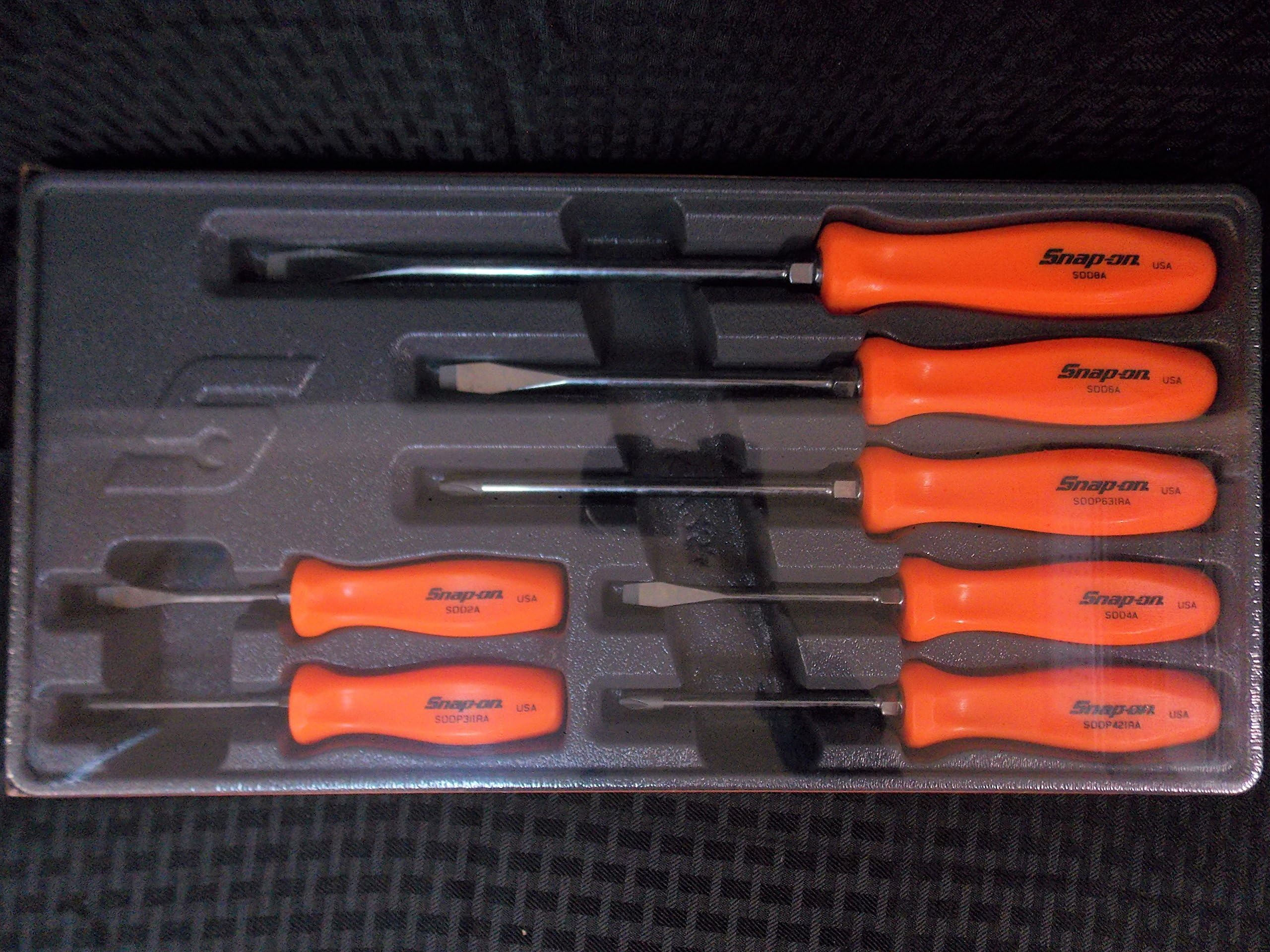 Amazon.com: Snap-On 7 Piece Combination Screwdriver Set, 4 Flats and 3 ...